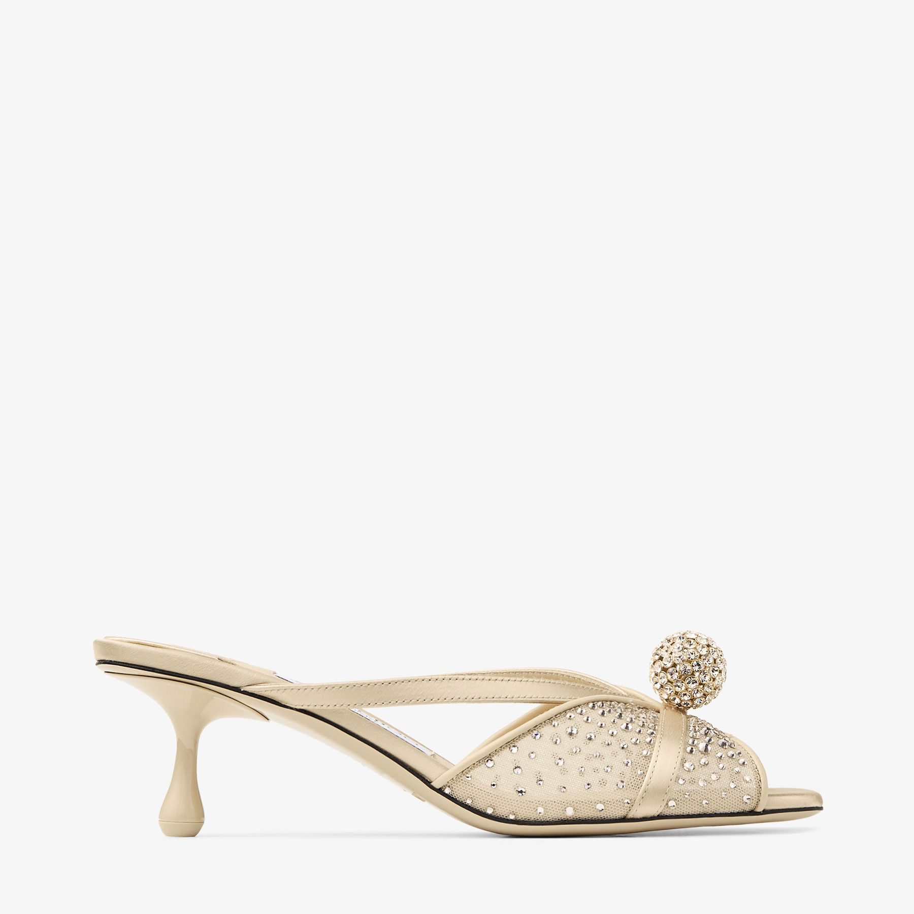 Siva Mule 50 | Sabot in raso e mesh oro tenue chiaro con galassia ...