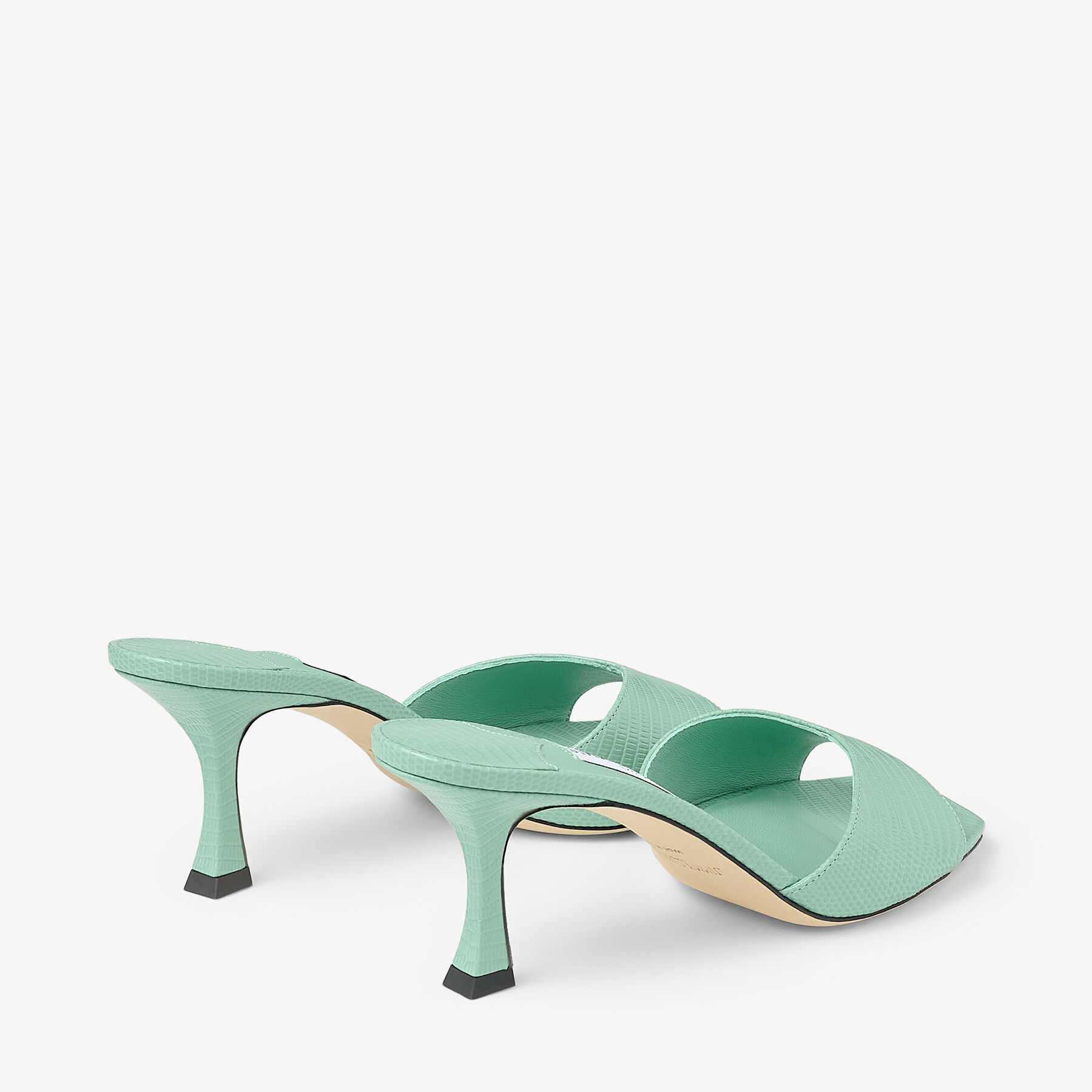 Skye 70 | Aqua Green Lizard Printed Leather Sandals | JIMMY CHOO