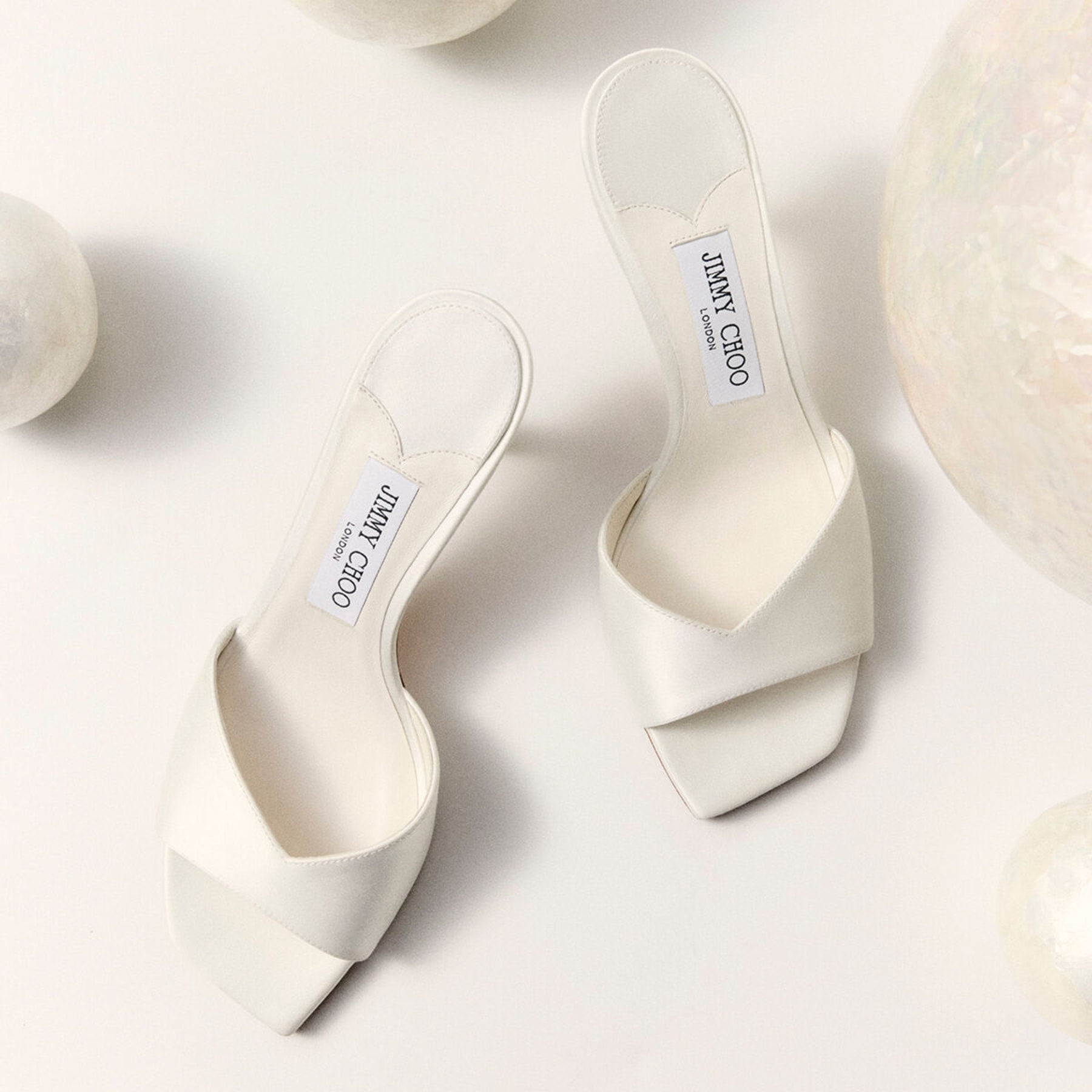 Skye 70 | Ivory Satin Sandals | JIMMY CHOO