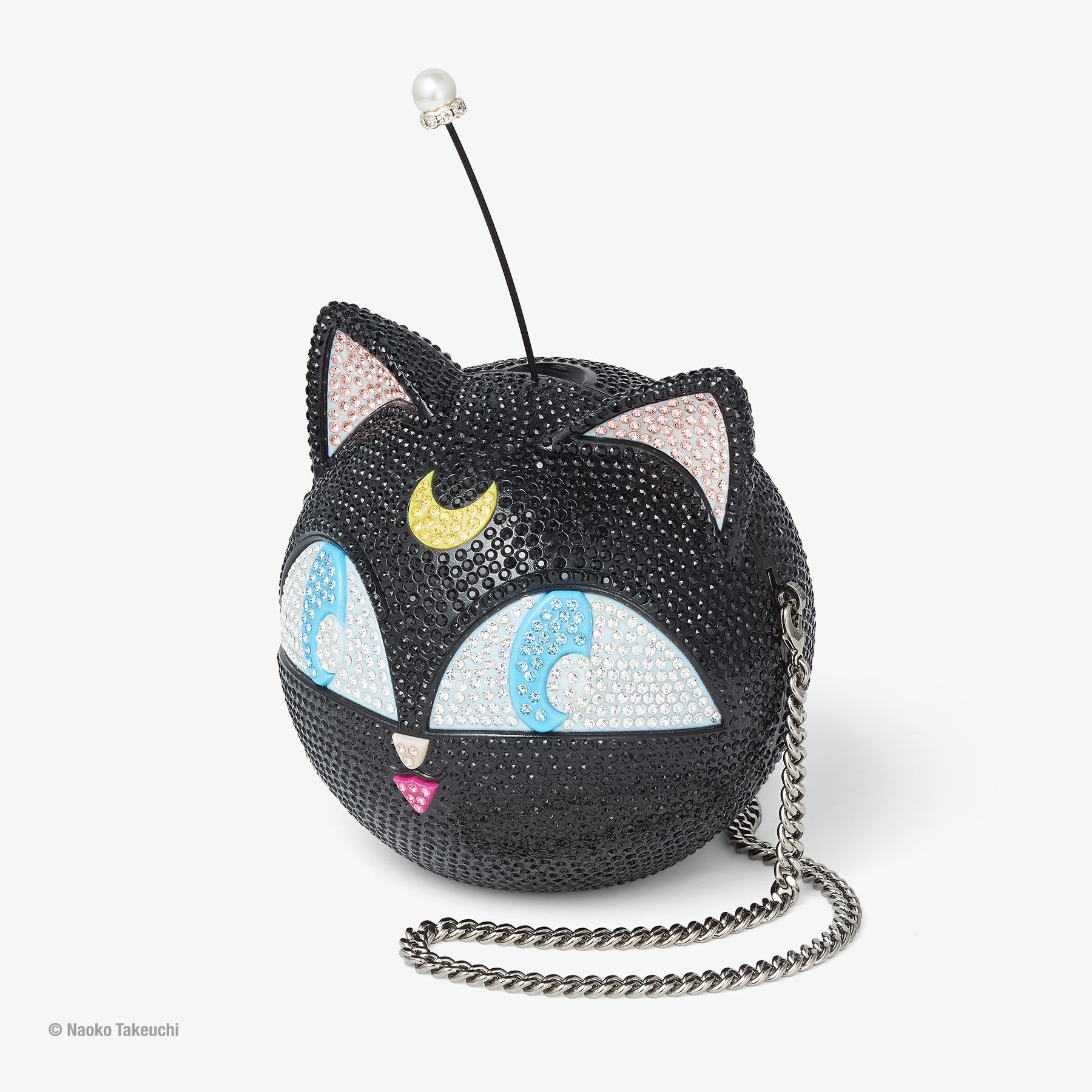 Luna-P Ball Minaudiere|Black Crystal Plexi Clutch Bag| JIMMY CHOO AU