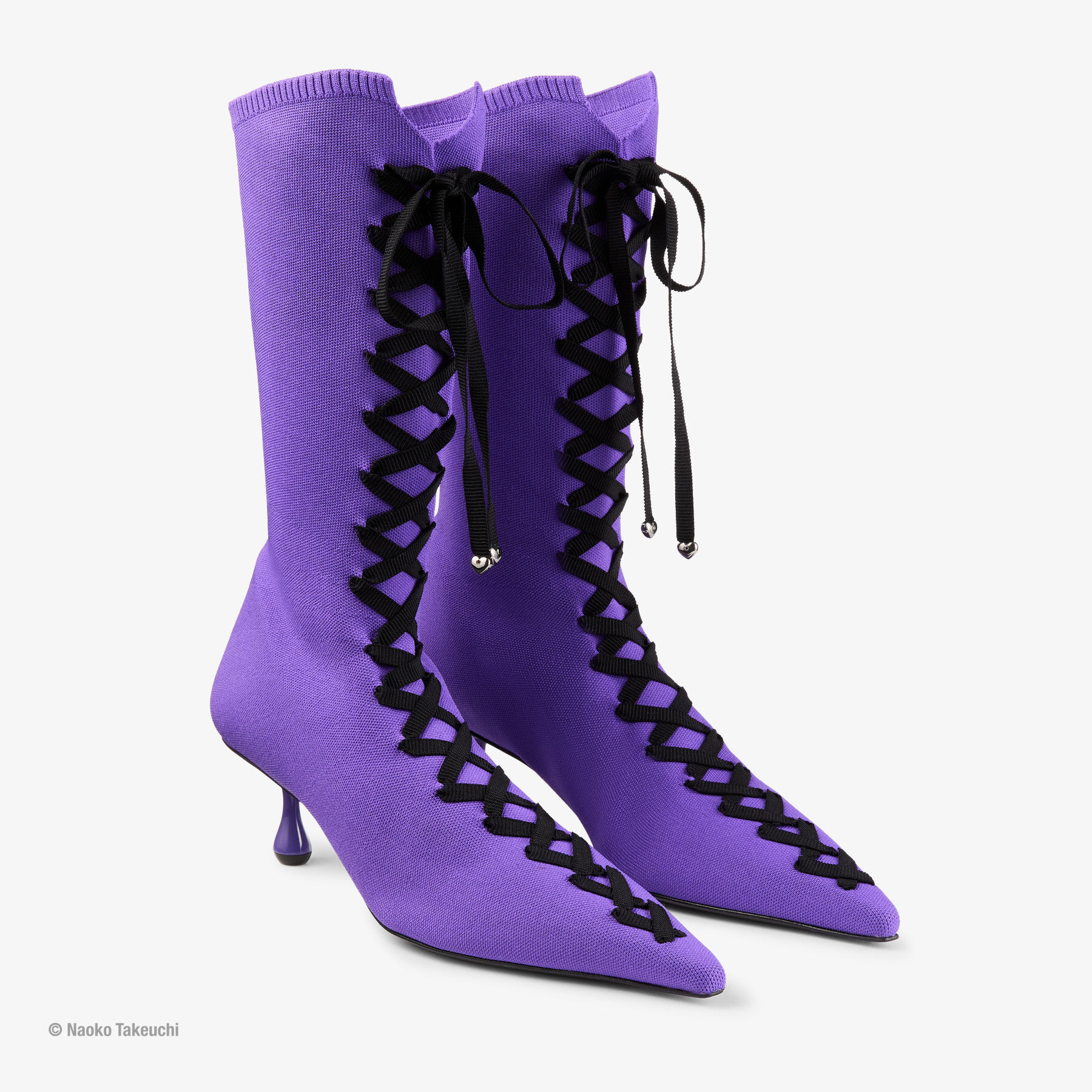 Sailor Saturn Boot 50 | Purple Stretch Knit Boot | JIMMY CHOO