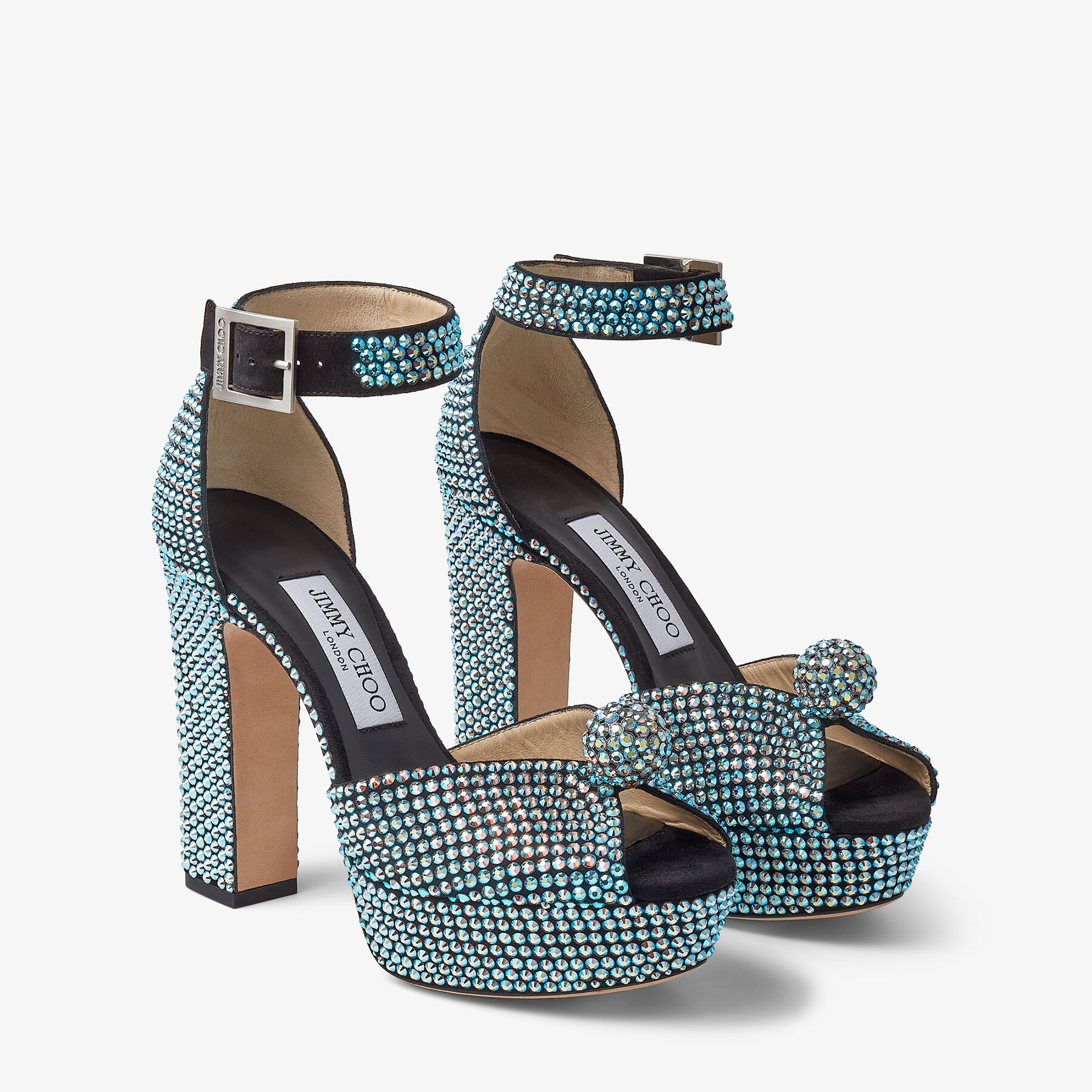 Malibu Honeycomb Crystal Platform Sandals with Crystal Sphere | SOCORIE ...