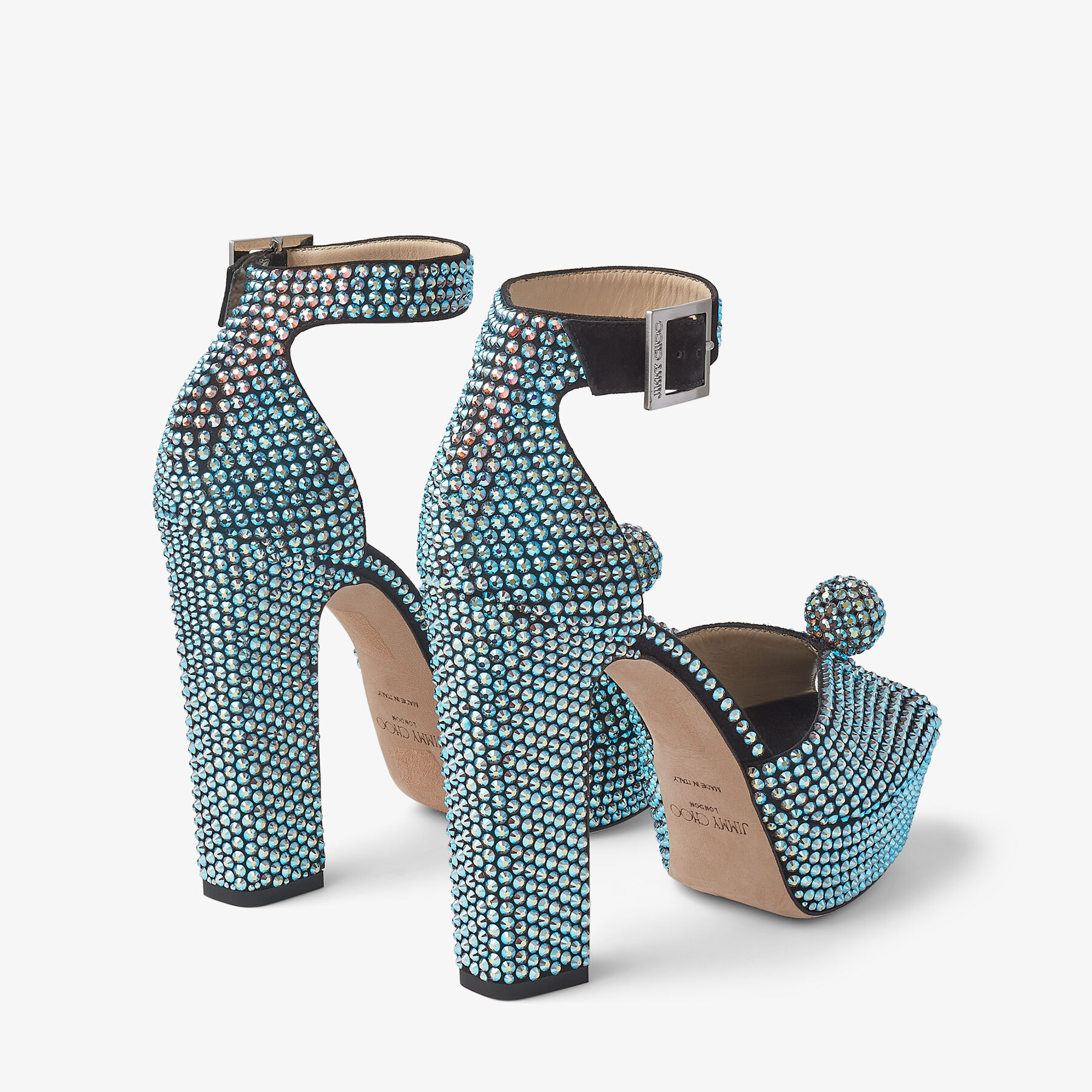 Malibu Honeycomb Crystal Platform Sandals with Crystal Sphere | SOCORIE ...