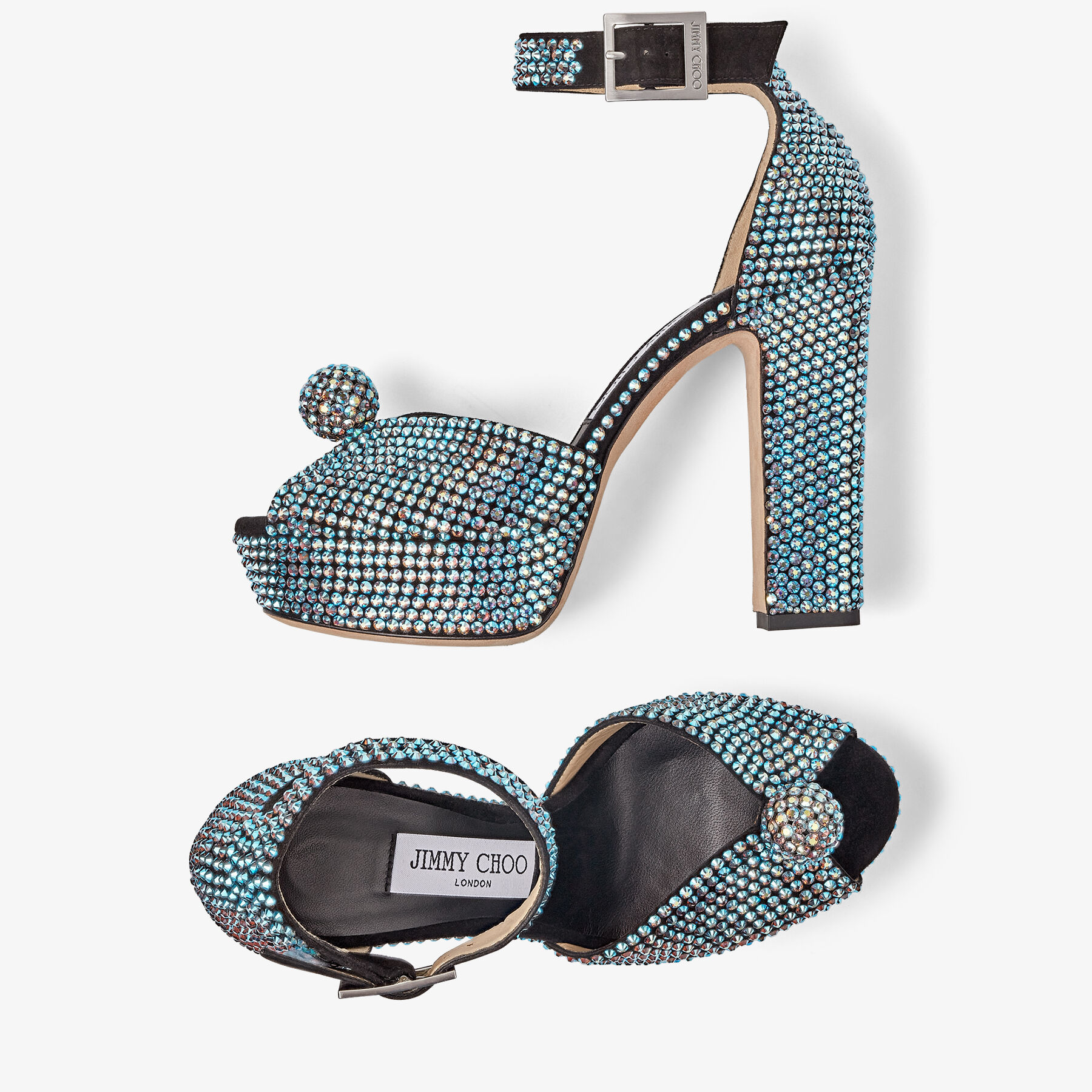Malibu Honeycomb Crystal Platform Sandals with Crystal Sphere | SOCORIE ...
