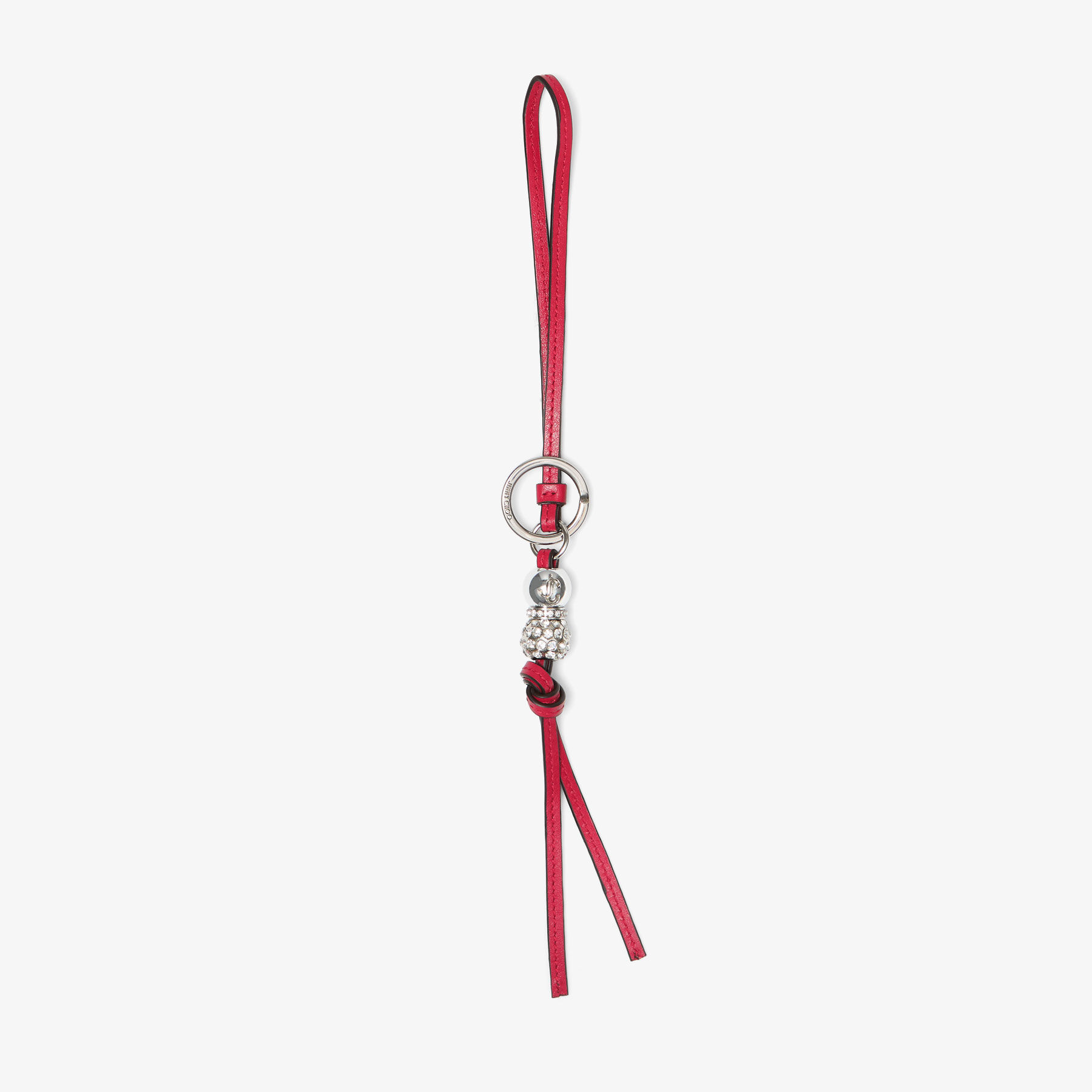 Spheres Charm | Ruby Red Leather Bag Charm | JIMMY CHOO