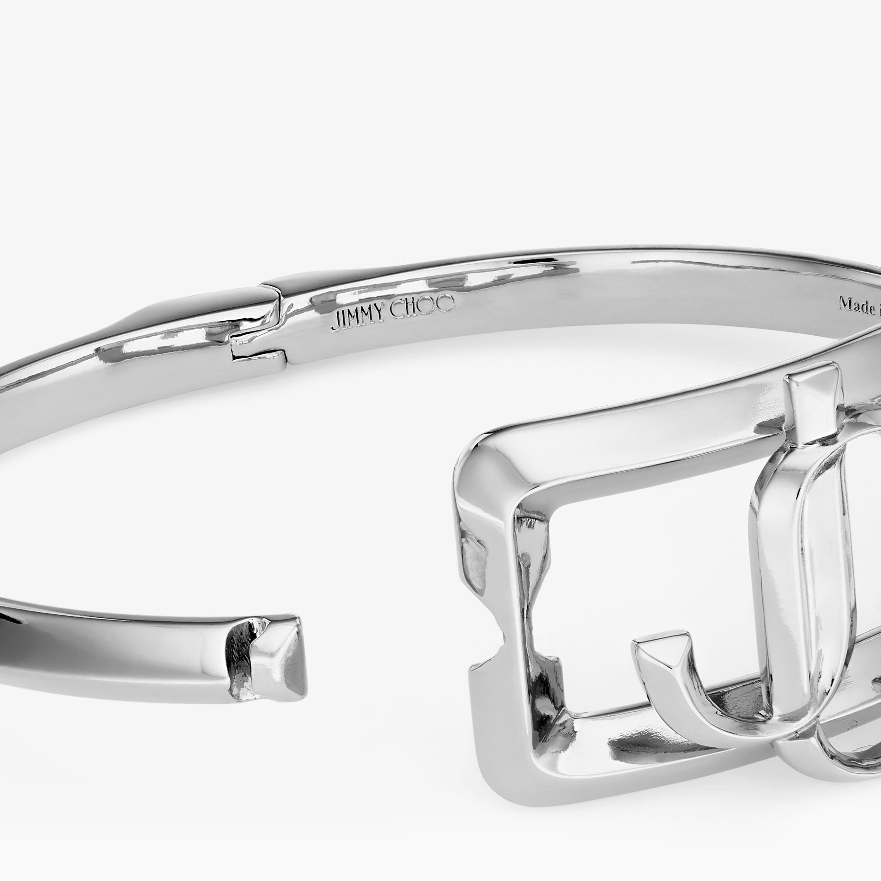 Square JC Cuff | Silver Finish Bracelet | JIMMY CHOO AU