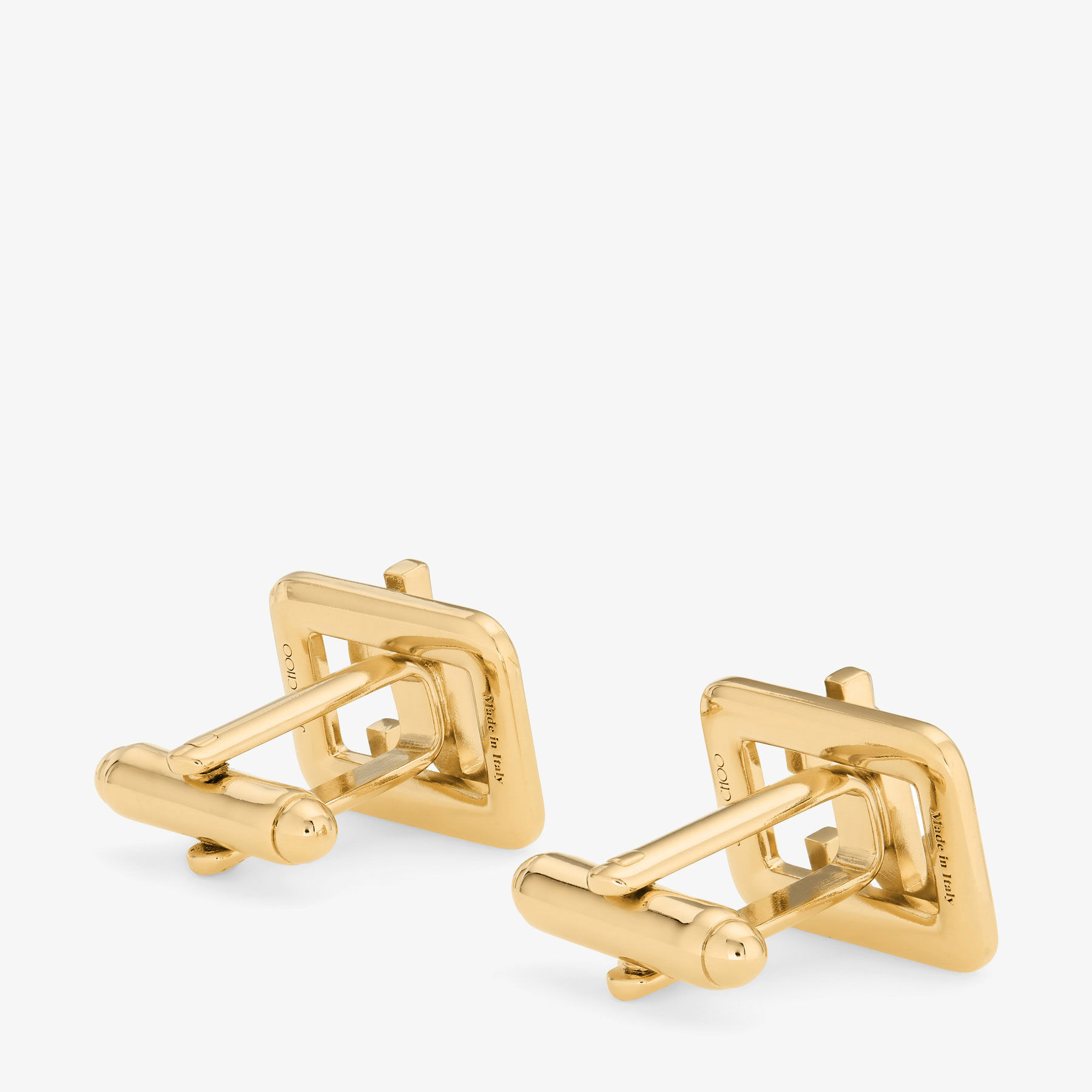 Square JC Manschetten | Quadratischen Manschettenknopf in Goldoptik | JIMMY CHOO