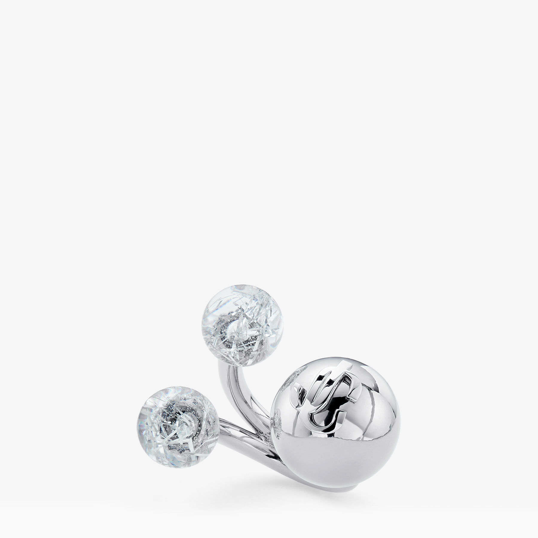 Three Sphere Ring | Silver-Finish Sphere Ring | JIMMY CHOO AU