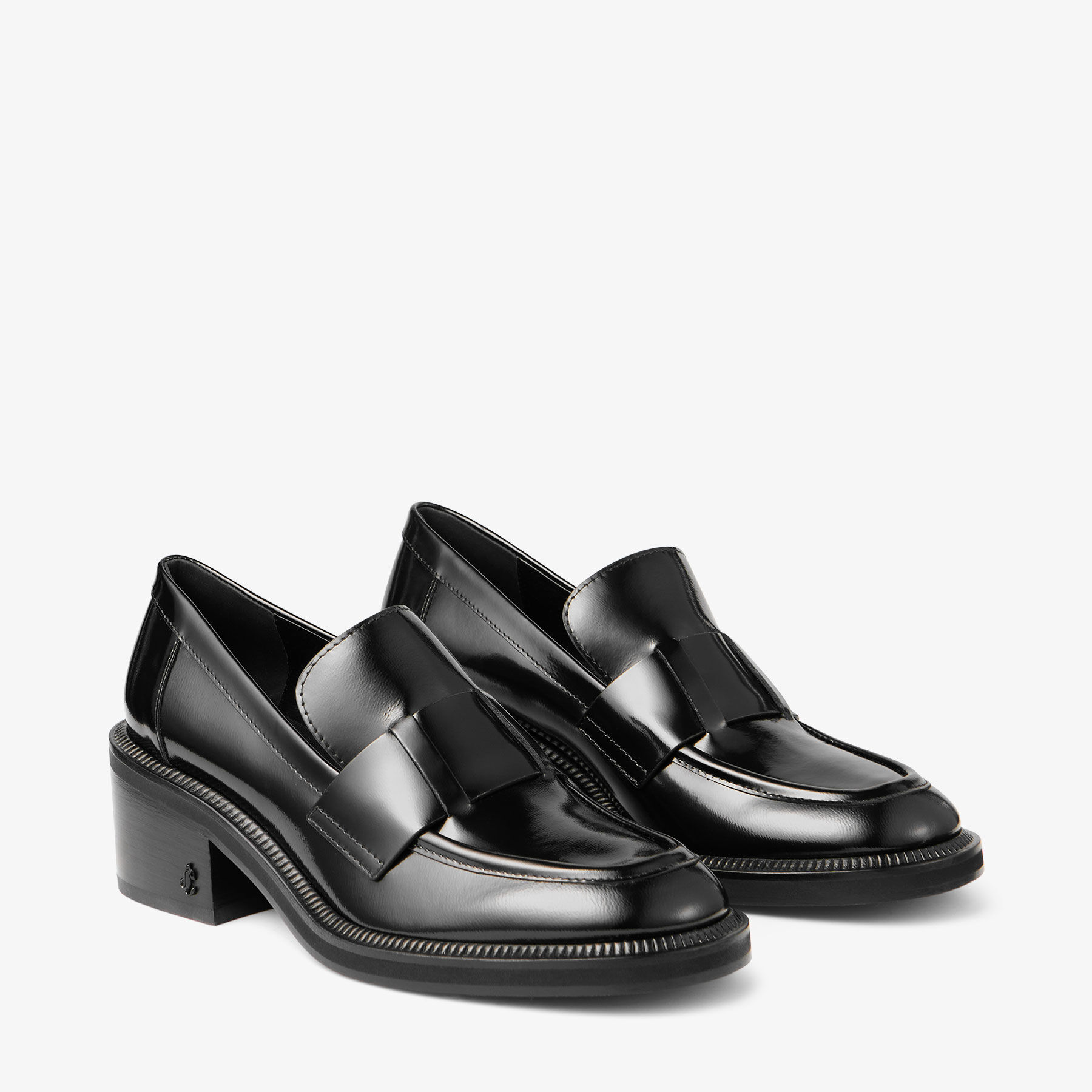 Tylor 60 | Plateau-Loafer aus schwarzem Spazzolatoleder | JIMMY CHOO