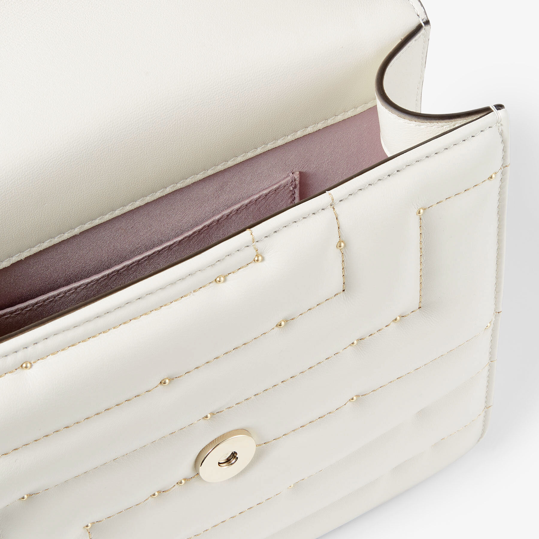 AVENUE SHOULDER | Latte Avenue Nappa Leather Shoulder Bag with JC ...