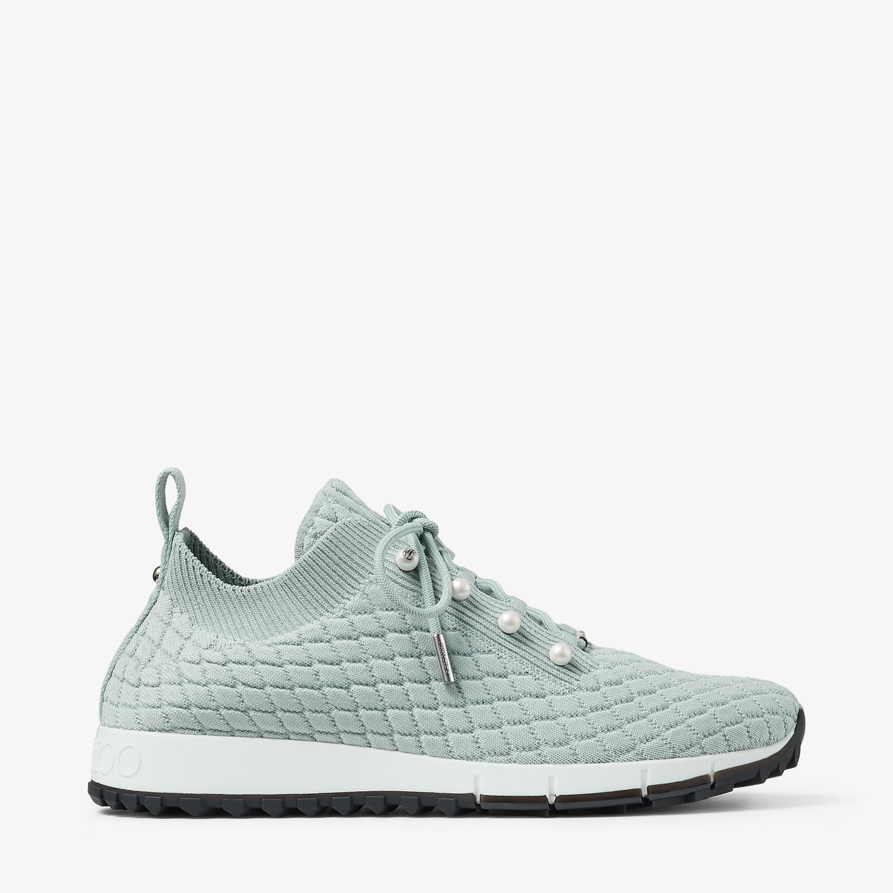 Veles | Light Verde Textured Knit Trainers | JIMMY CHOO