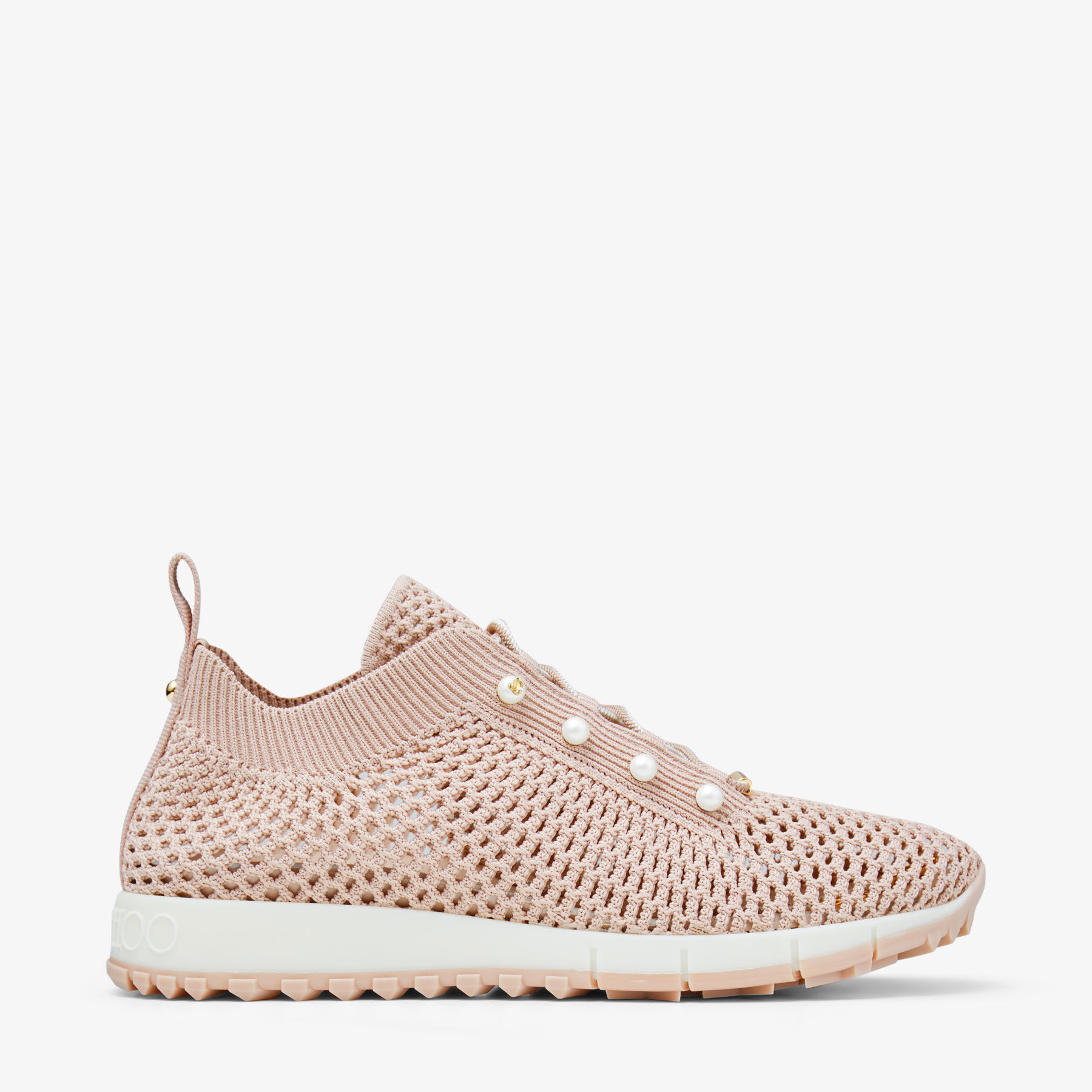 Veles | Baskets basses en maille crochetée macaron avec perles | JIMMY CHOO