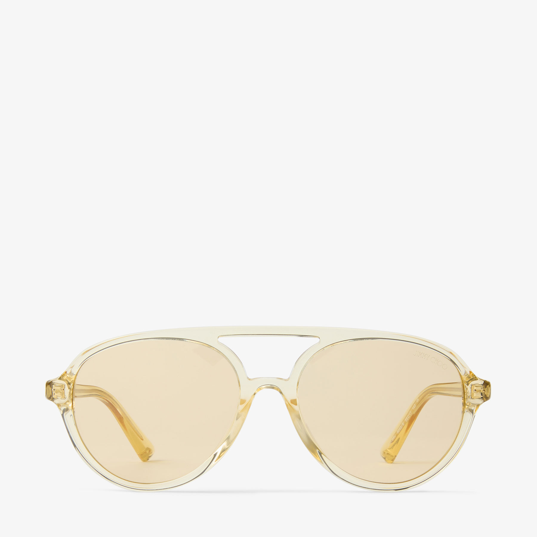 Vira | Transparent Yellow Aviator Sunglasses | JIMMY CHOO