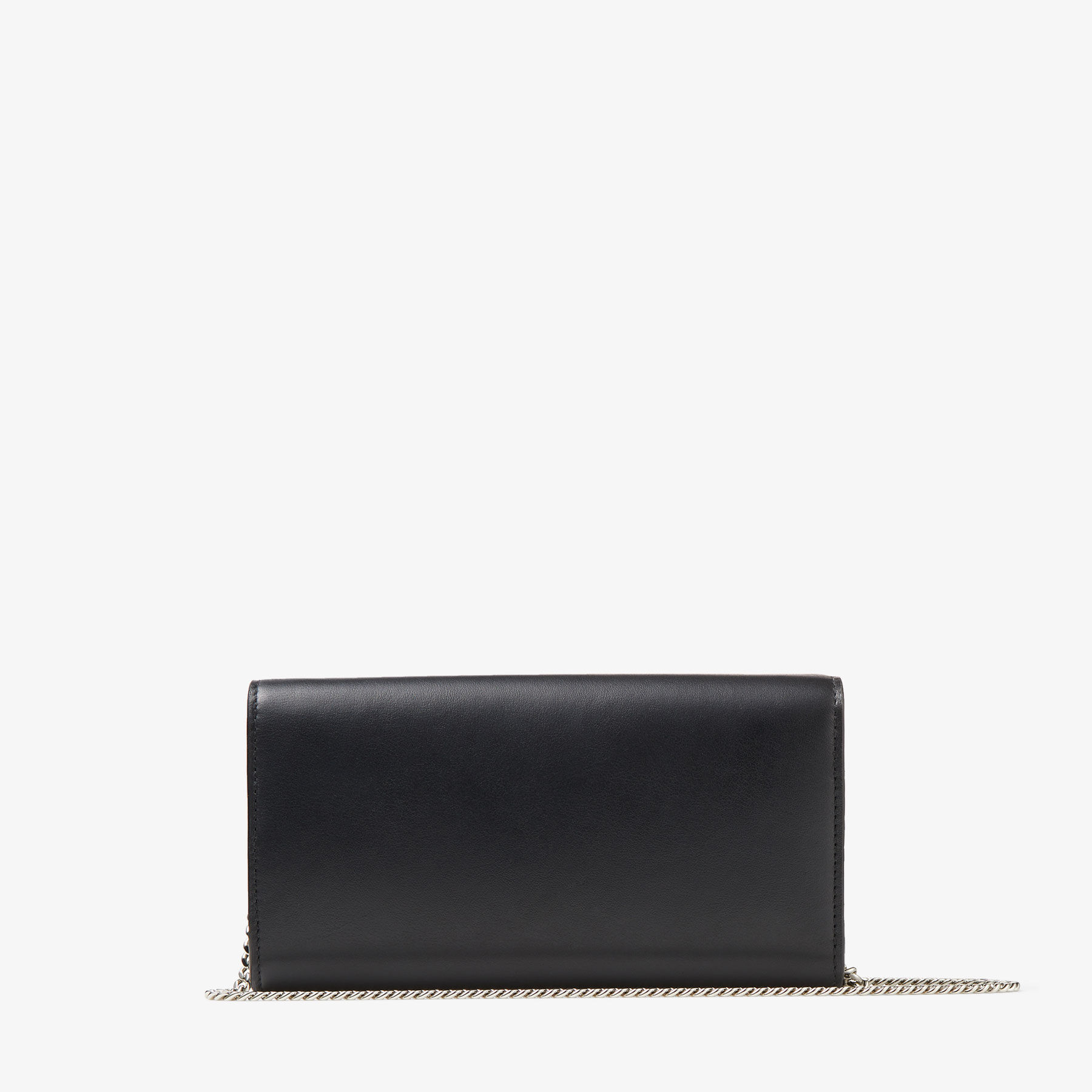 WALLET W/CHAIN | Black Calf Leather Wallet with Crystal Buckle | Winter ...