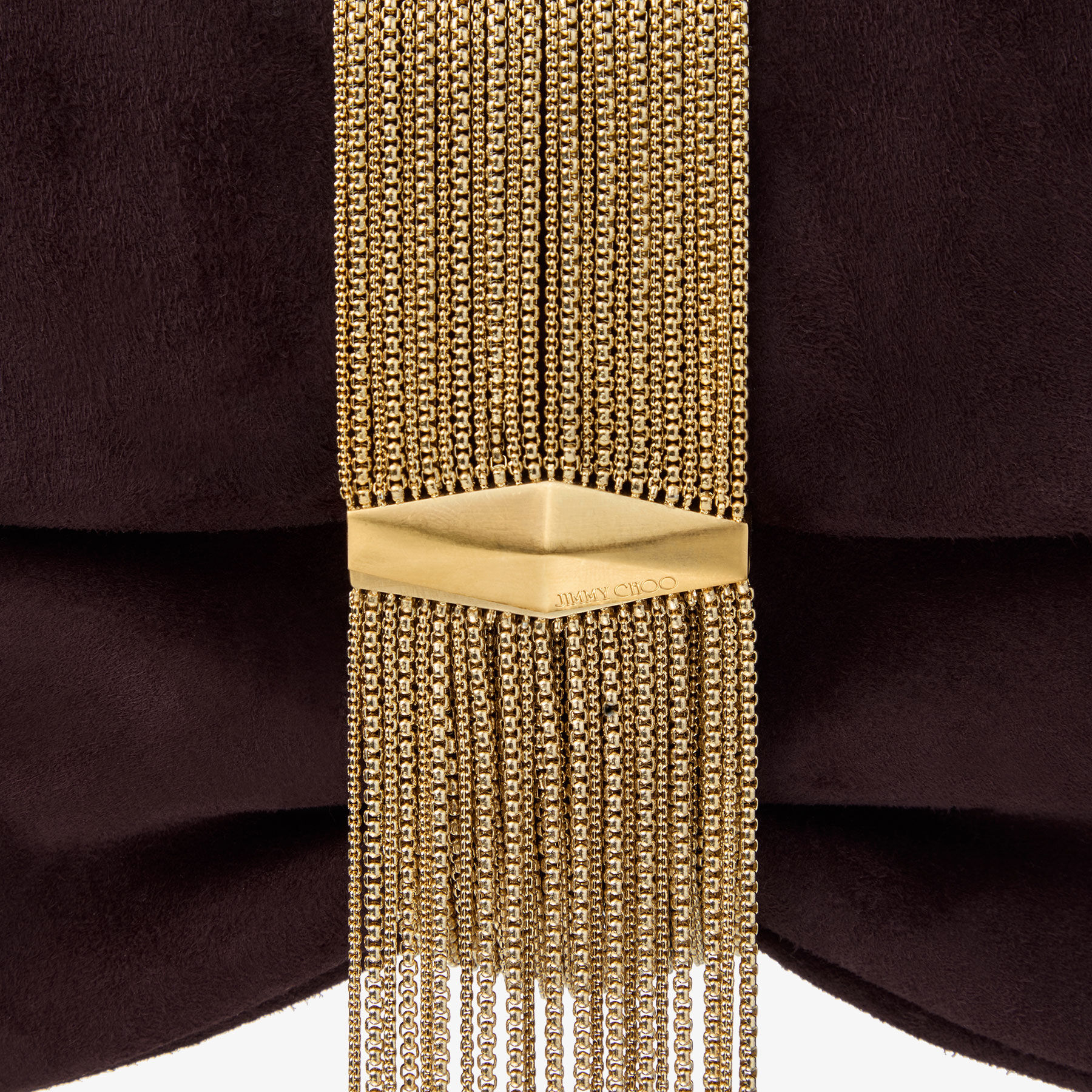 Zandra Shoulder | Deep Merlot Suede Shoulder Bag with Chain Bracelet ...