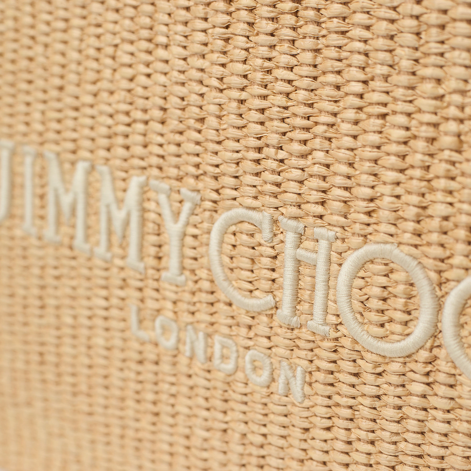 Zip Top Pouch | Natural Raffia Pouch | JIMMY CHOO