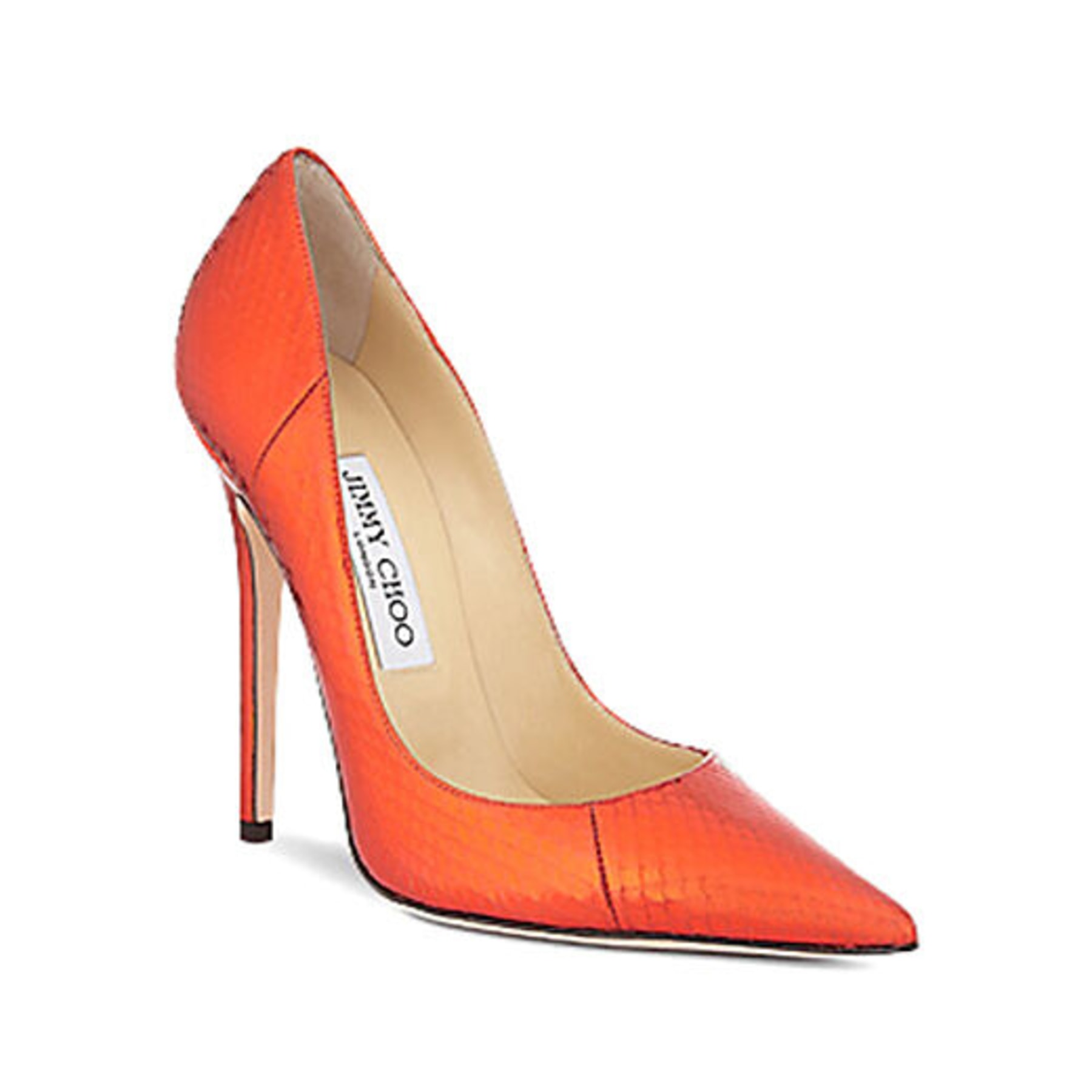 Tangerine Watersnake Pointy Toe Pumps| Women's Pumps |Anouk | JIMMY CHOO