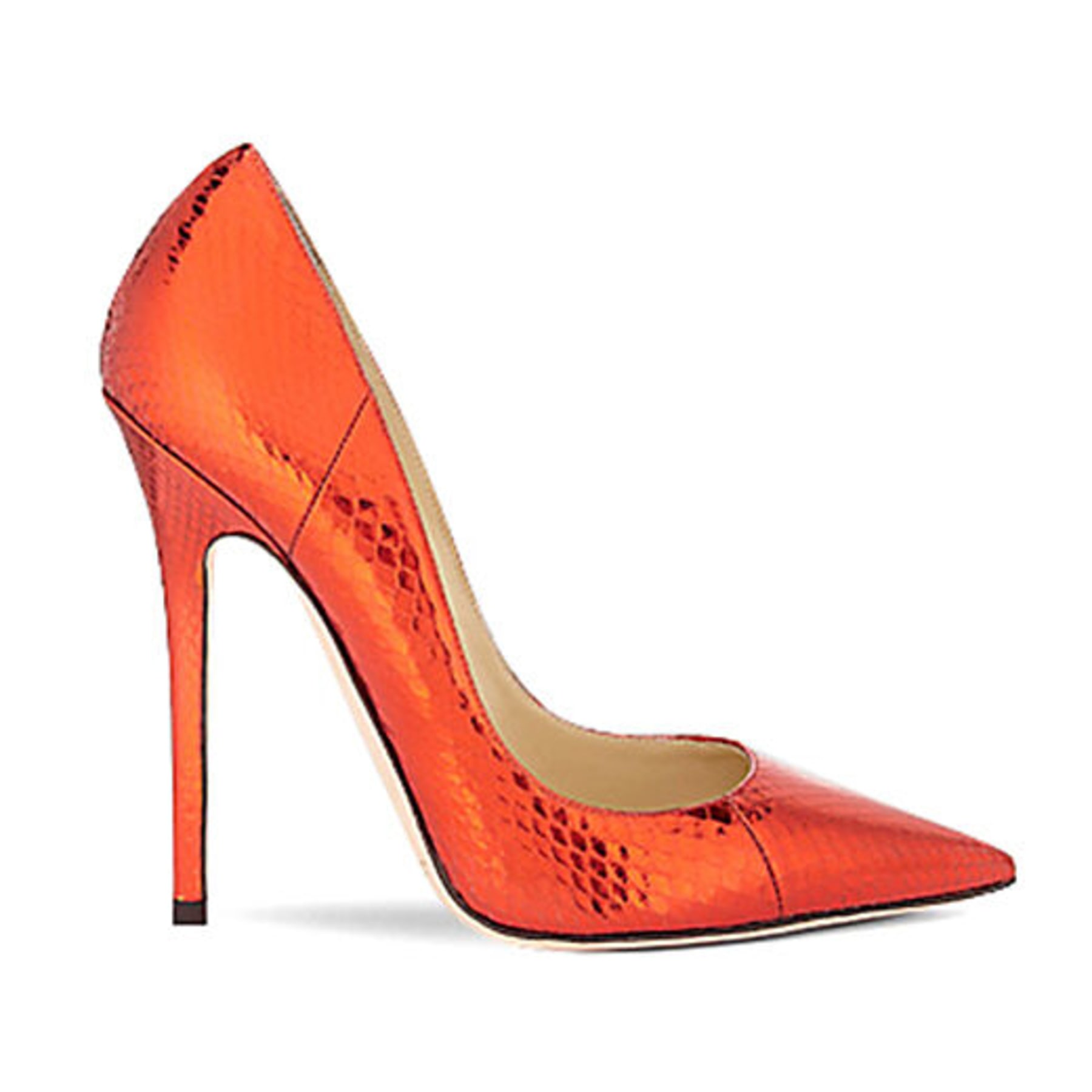 Tangerine Watersnake Pointy Toe Pumps| Women's Pumps |Anouk | JIMMY CHOO