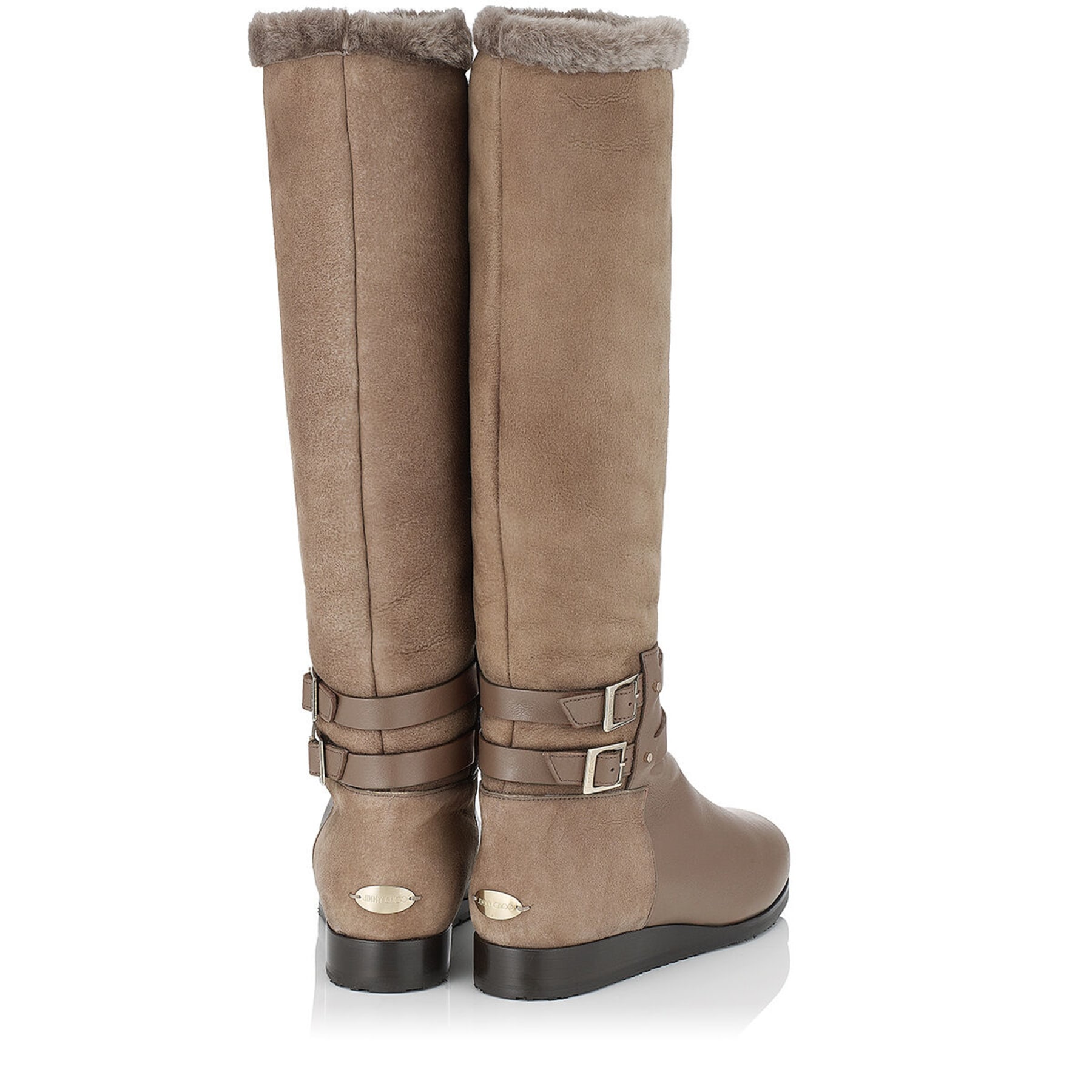 Antelope Suede and Shearling Knee High Boots | Convoy | Autumn Winter ...