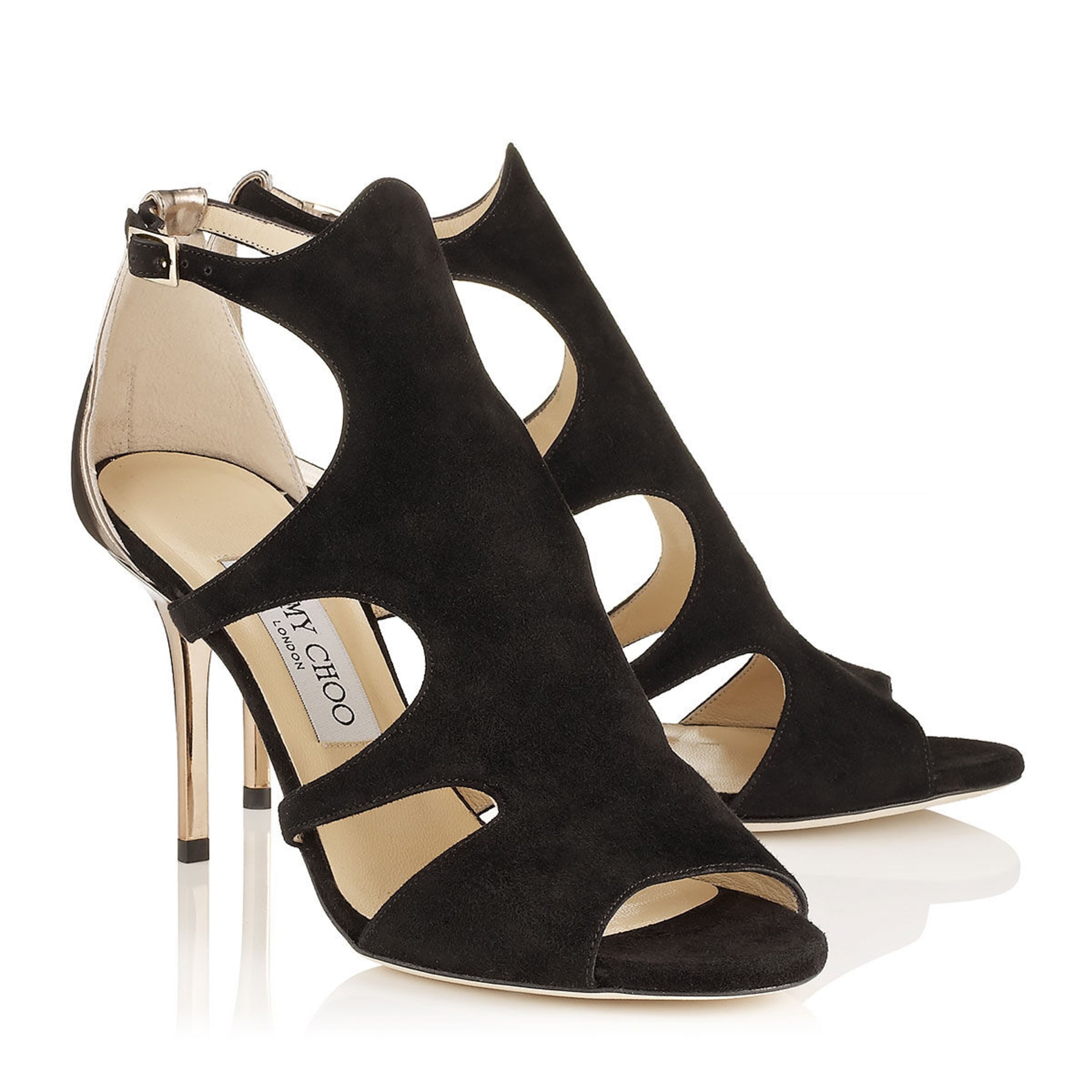 Black Suede and Nude Mirror Leather Sandals | Tendor | Cruise 15 ...