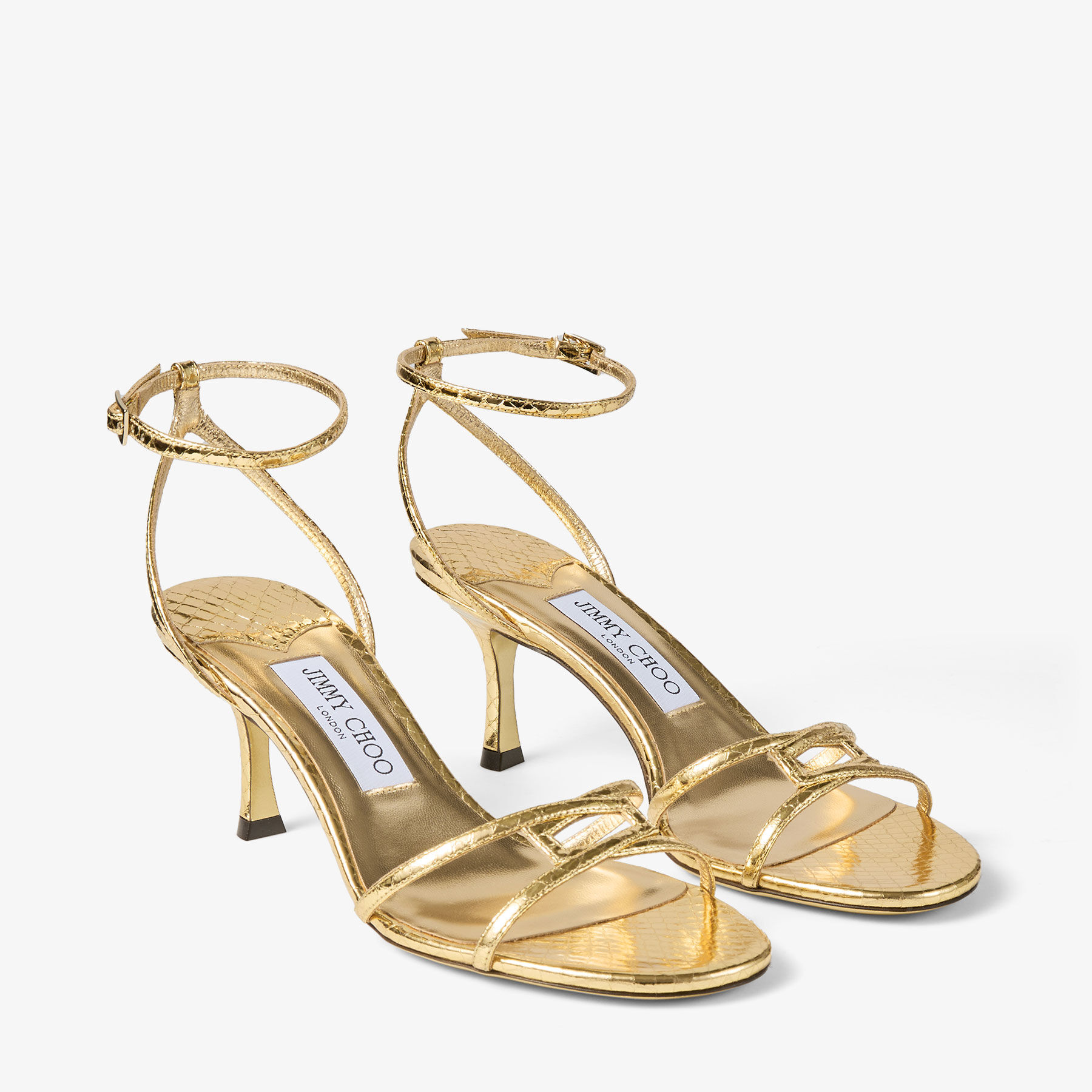 1998 Leo 65 |Gold Candy Wrap Leather Sandal | JIMMY CHOO