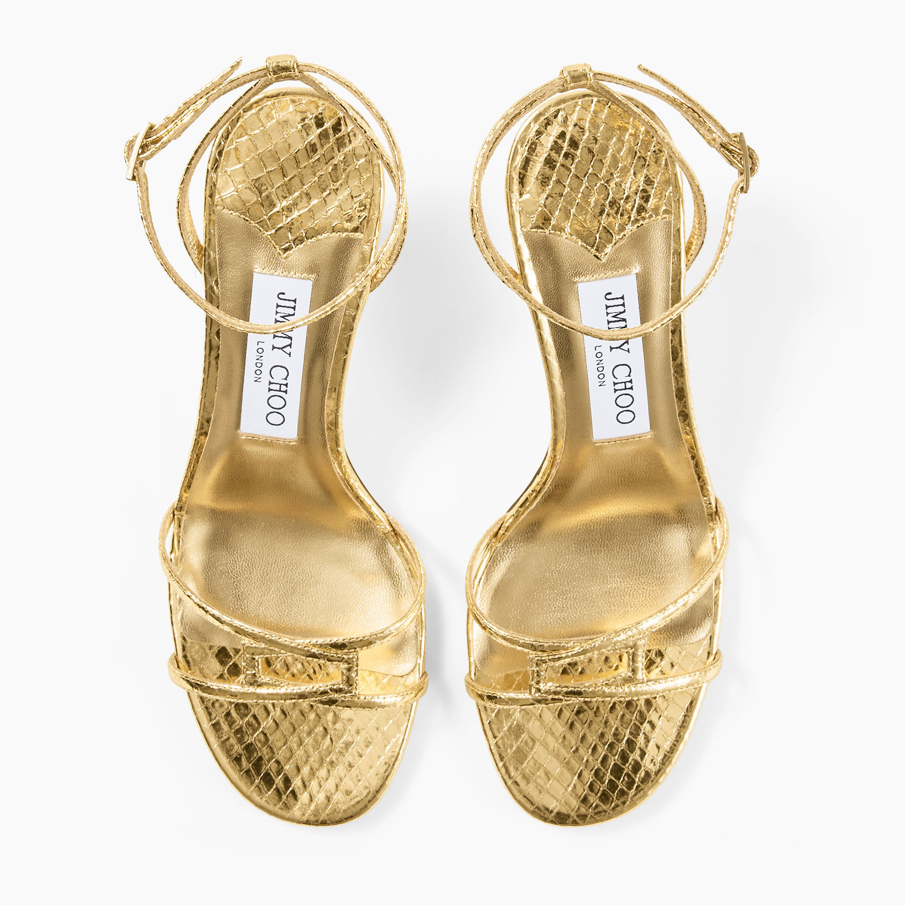1998 Leo 65 |Gold Candy Wrap Leather Sandal | JIMMY CHOO