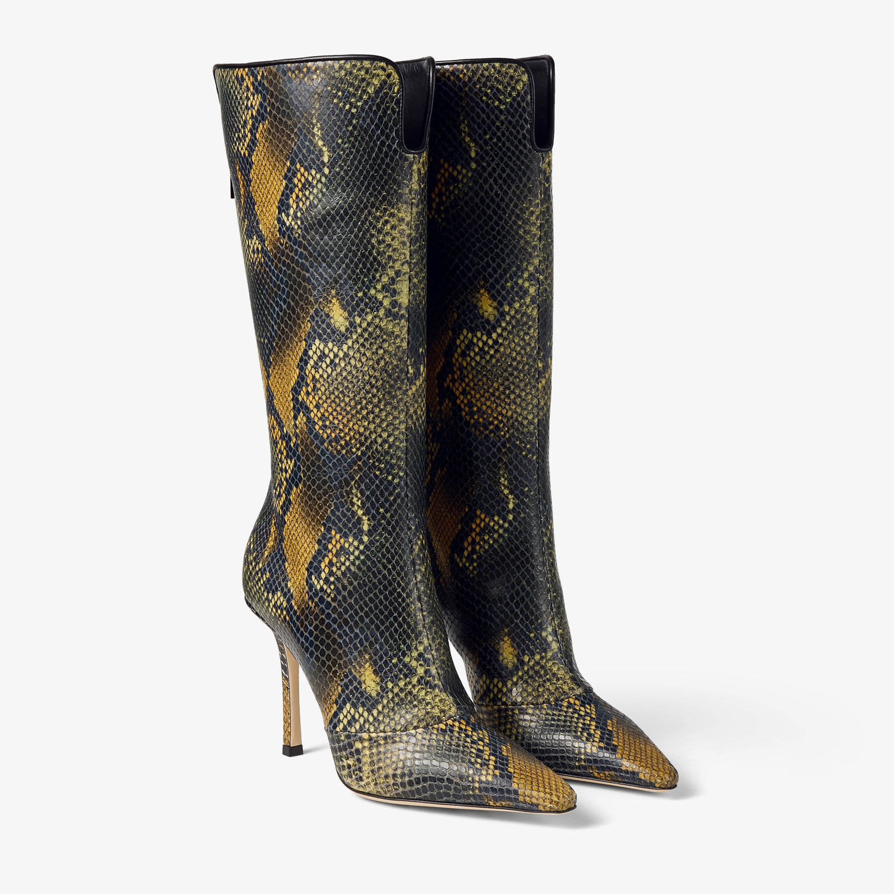 Boot | Python-Printed Leather Knee-High Boot | JIMMY CHOO