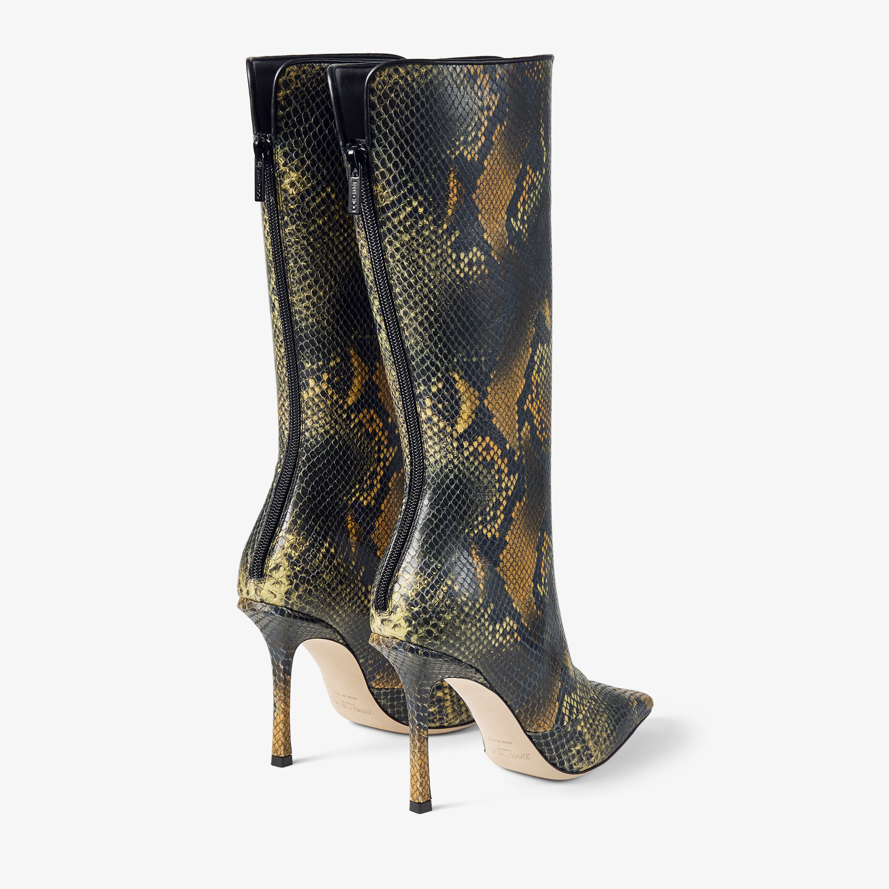Boot | Python-Printed Leather Knee-High Boot | JIMMY CHOO