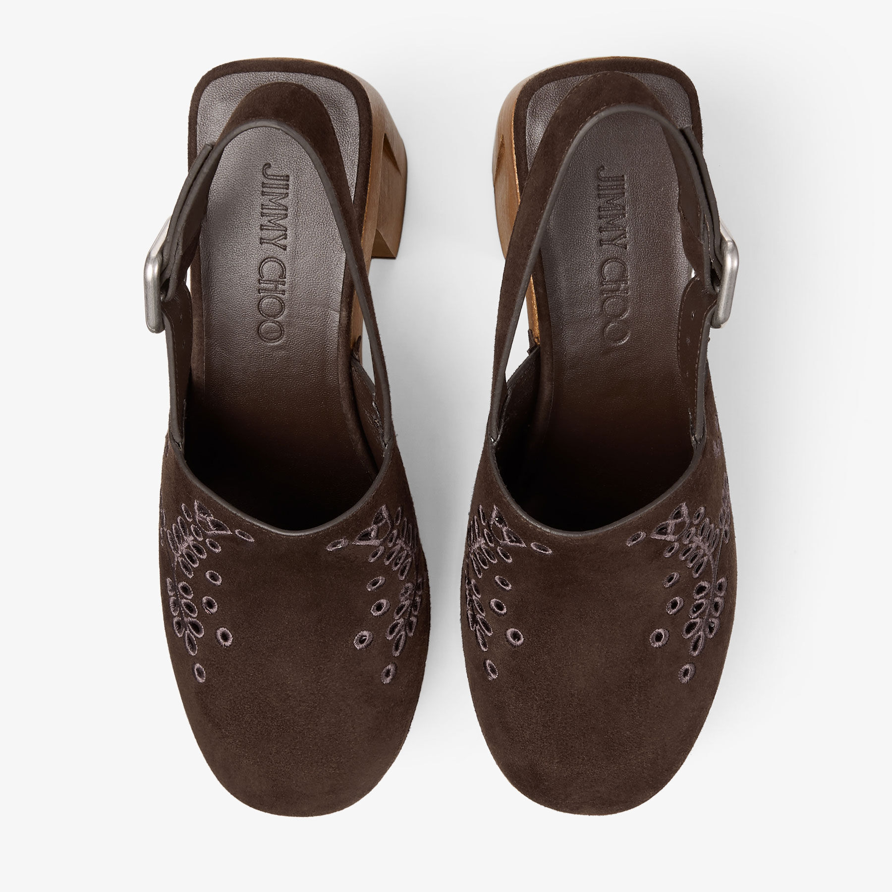 Alida Platform 135 |Suede Slingback Clog with Sangallo Embroidery ...