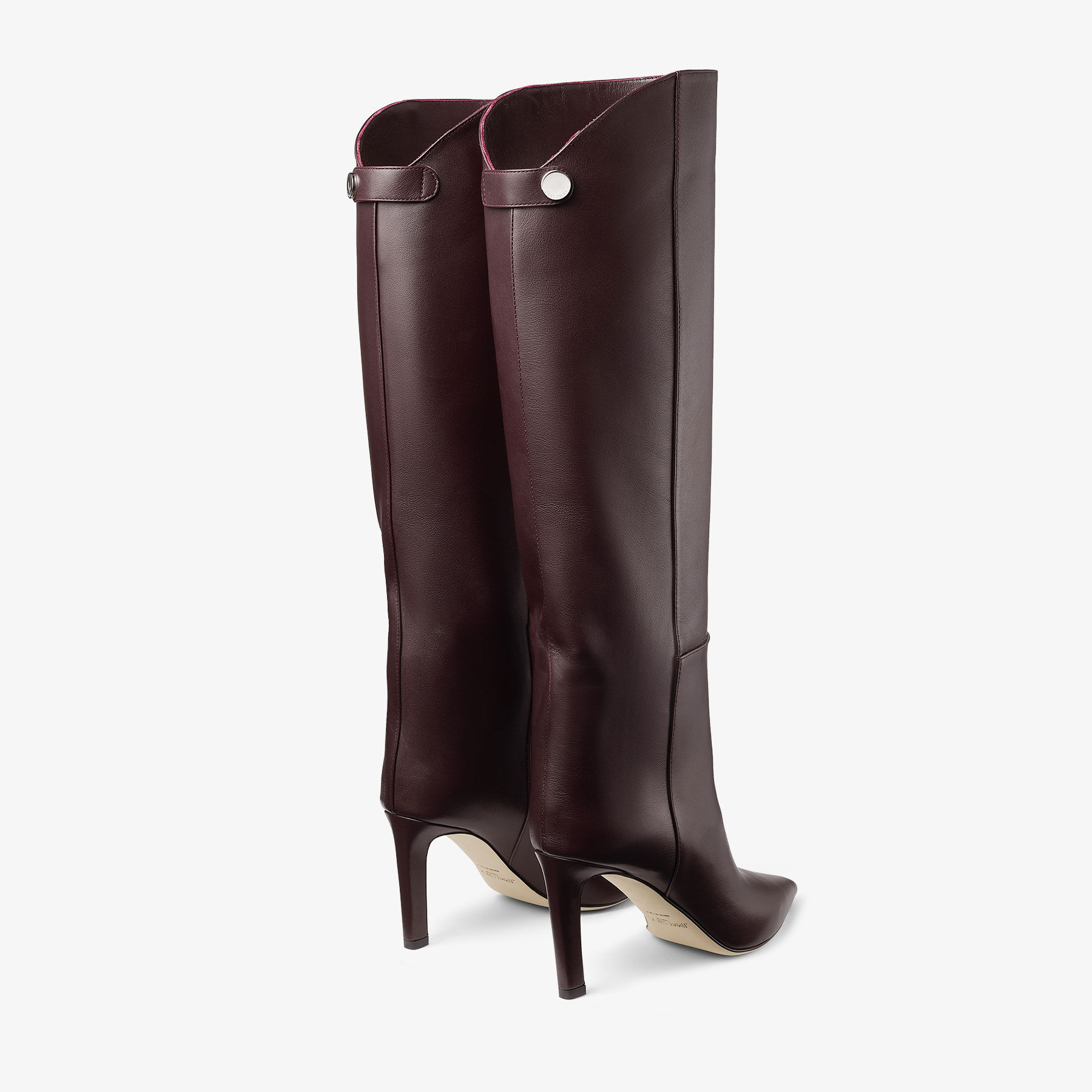 Alizze Knee Boot 85 | Deep Merlot Smooth Leather Knee High Boots ...