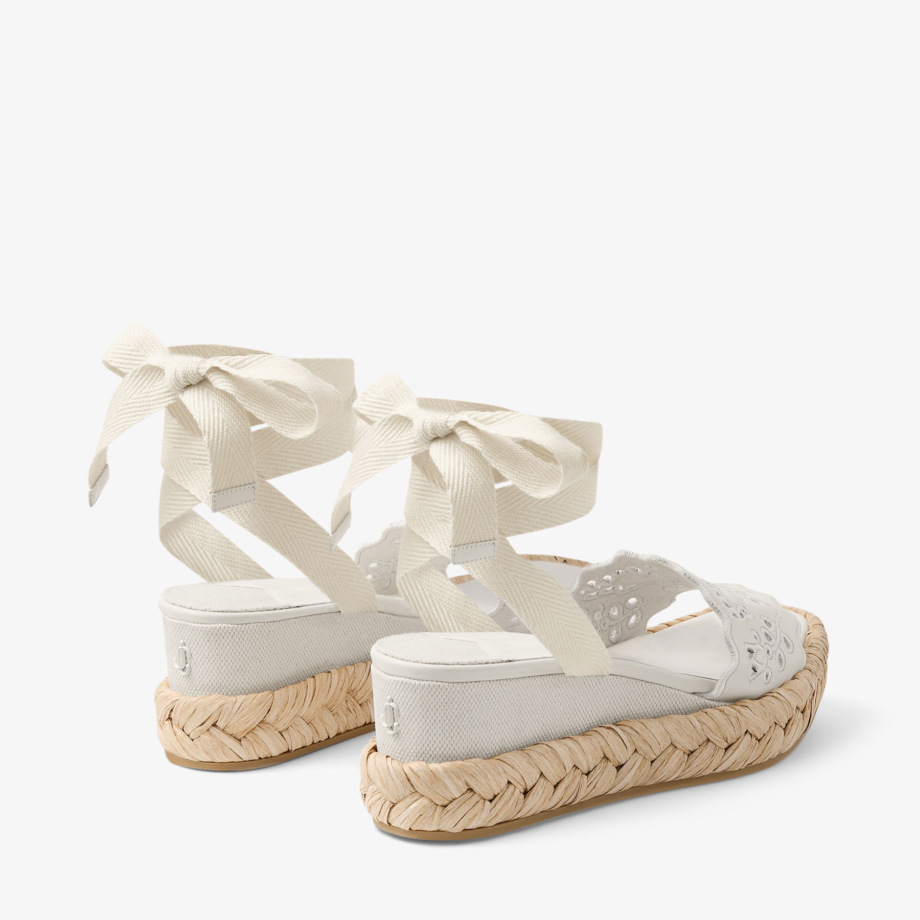 Arlee Wedge 60 |Latte Canvas Wedge Sandal with Sangallo Embroidery ...