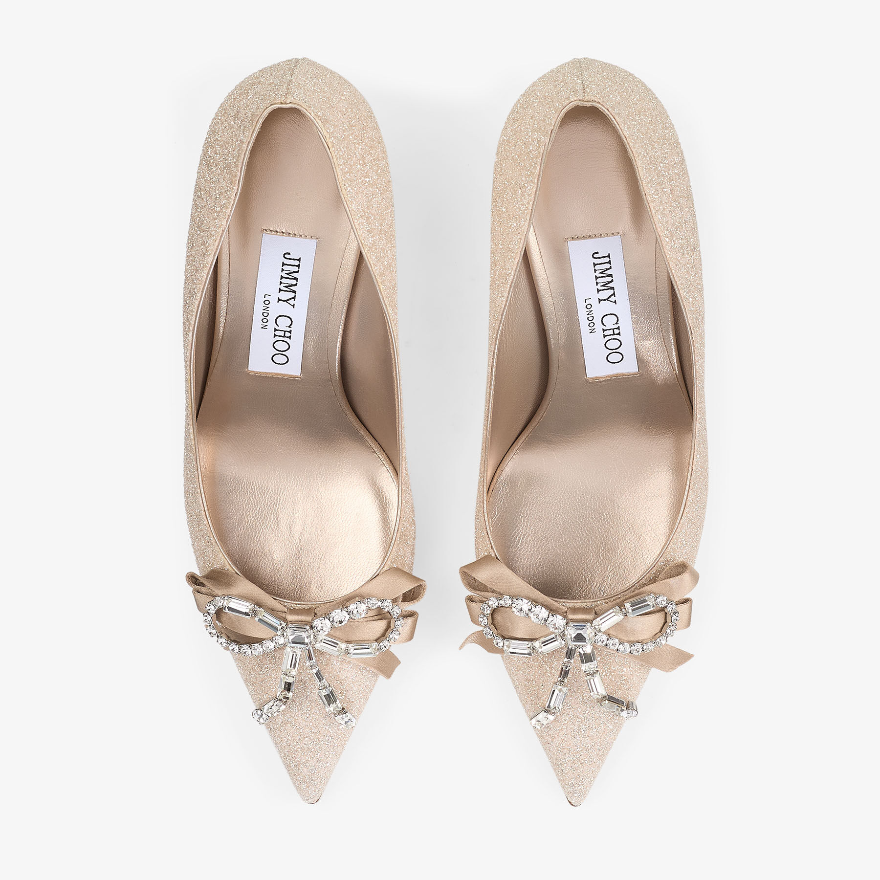 Auria 70 | Light Soft Gold Caviar Glitter Fabric Pumps | JIMMY CHOO