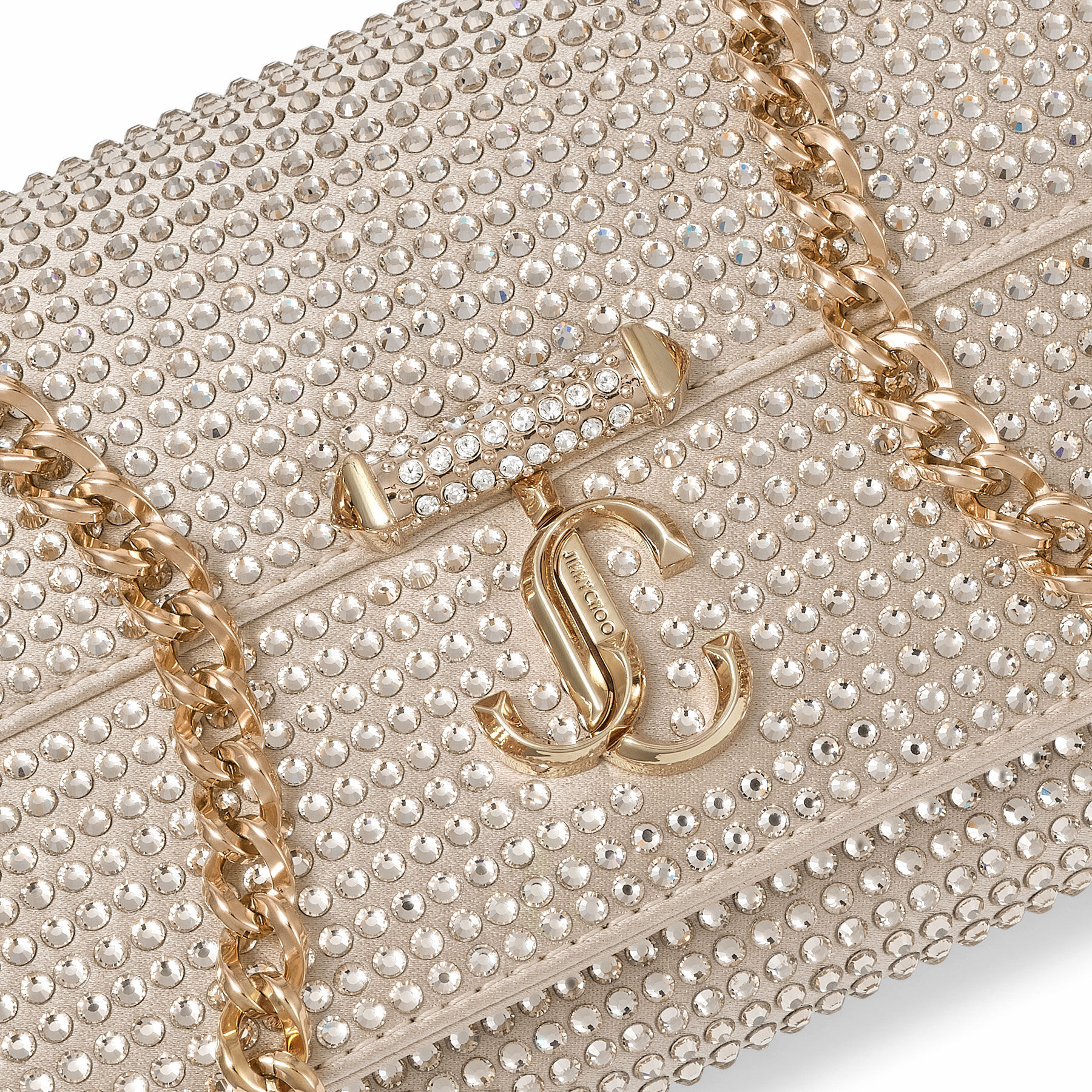 AVENUE WALLET W/CHAIN |Champagne Crystal Satin Wallet with Chain|New ...