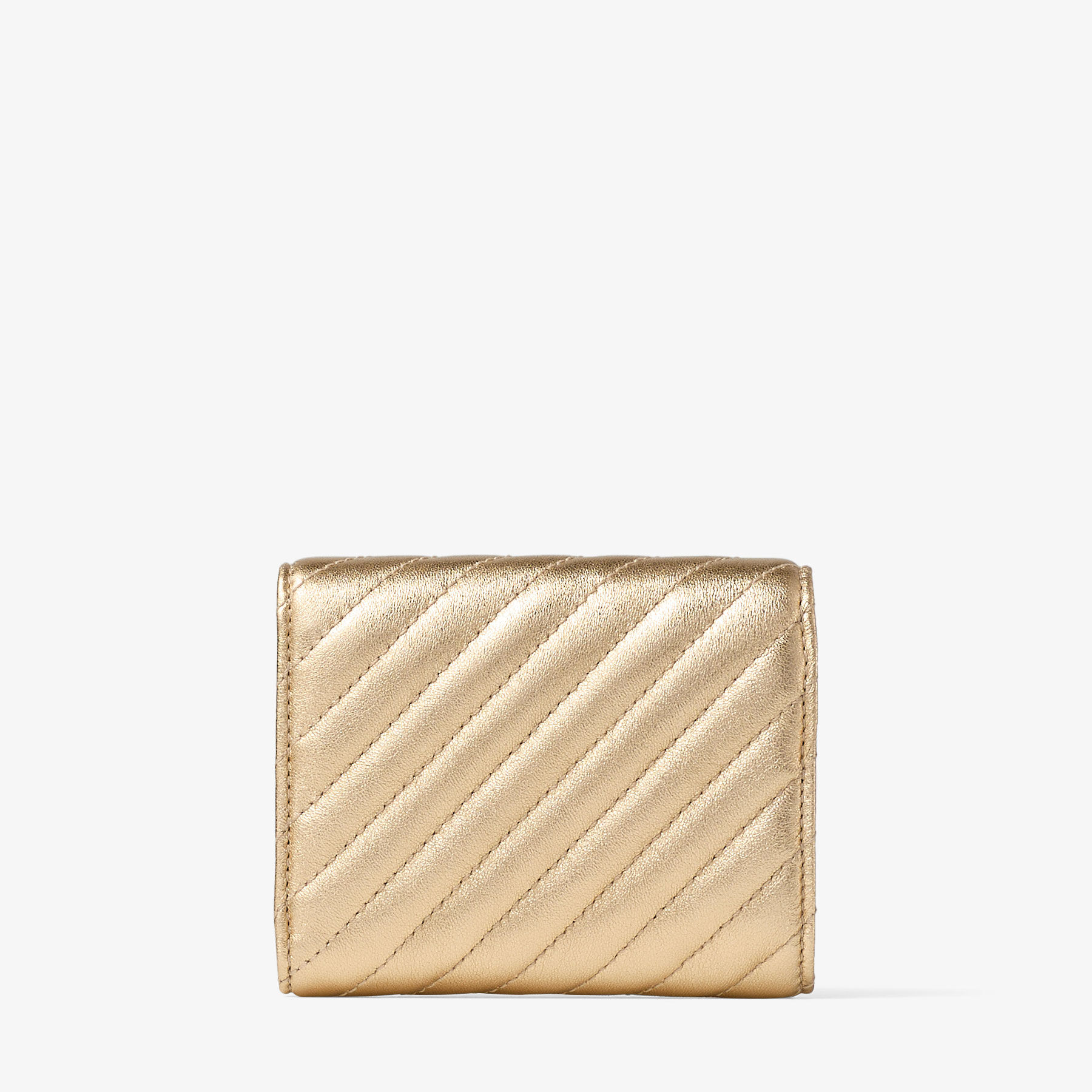Curve Marinda | Gold Quilted Metallic Nappa Leather Wallet | JIMMY CHOO