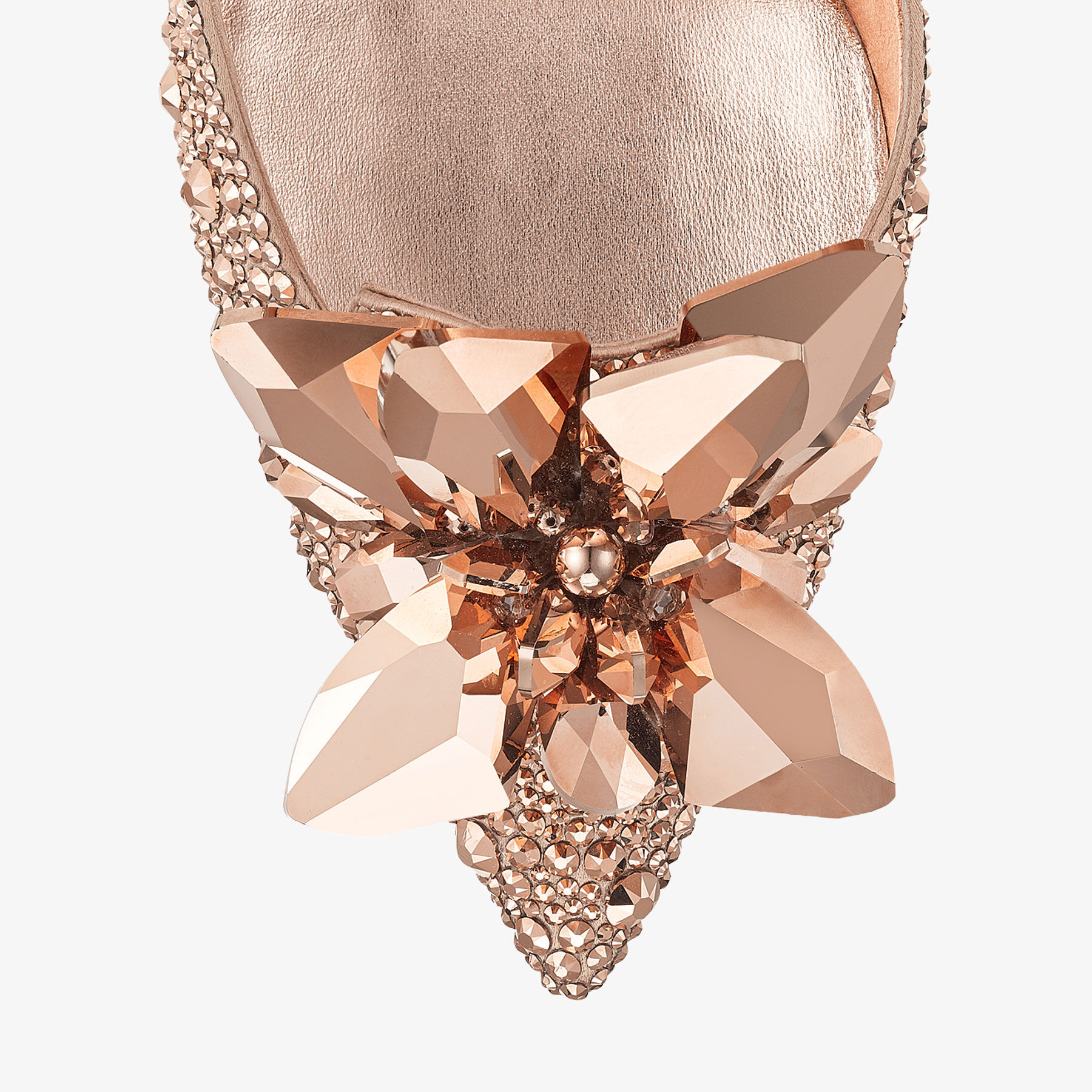 Rose Gold Crystal Covered Pointy Toe Pumps | AVRIL| Pre Fall 18 | JIMMY ...