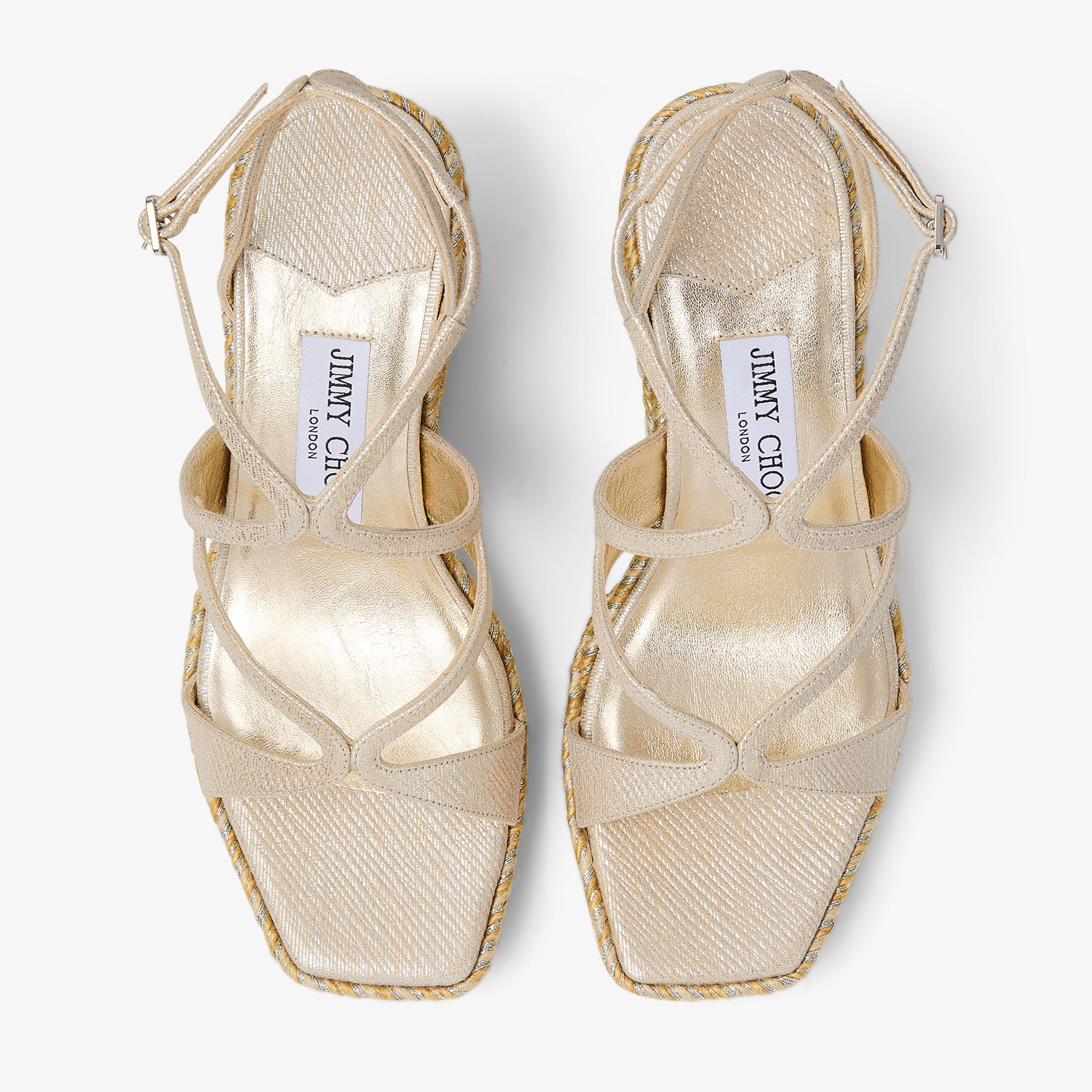 Ayla 85 | Gold Metallic Leather Wedge | JIMMY CHOO CA