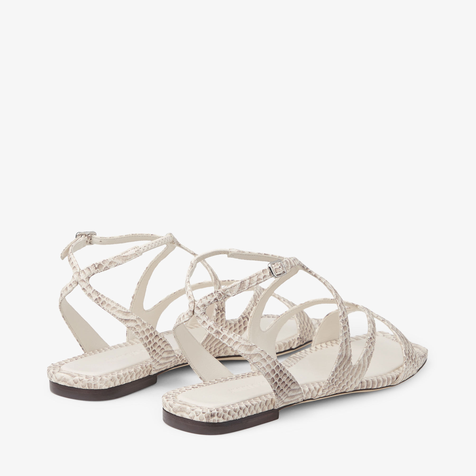 Ayla Flat | Roccia Snake Print Leather Flats | JIMMY CHOO