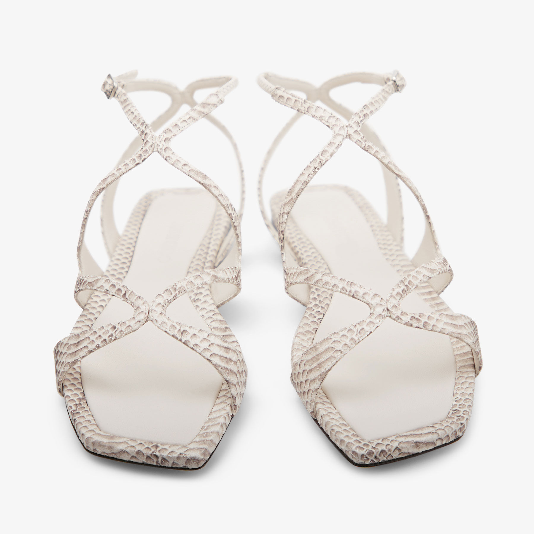 Ayla Flat | Roccia Snake Print Leather Flats | JIMMY CHOO