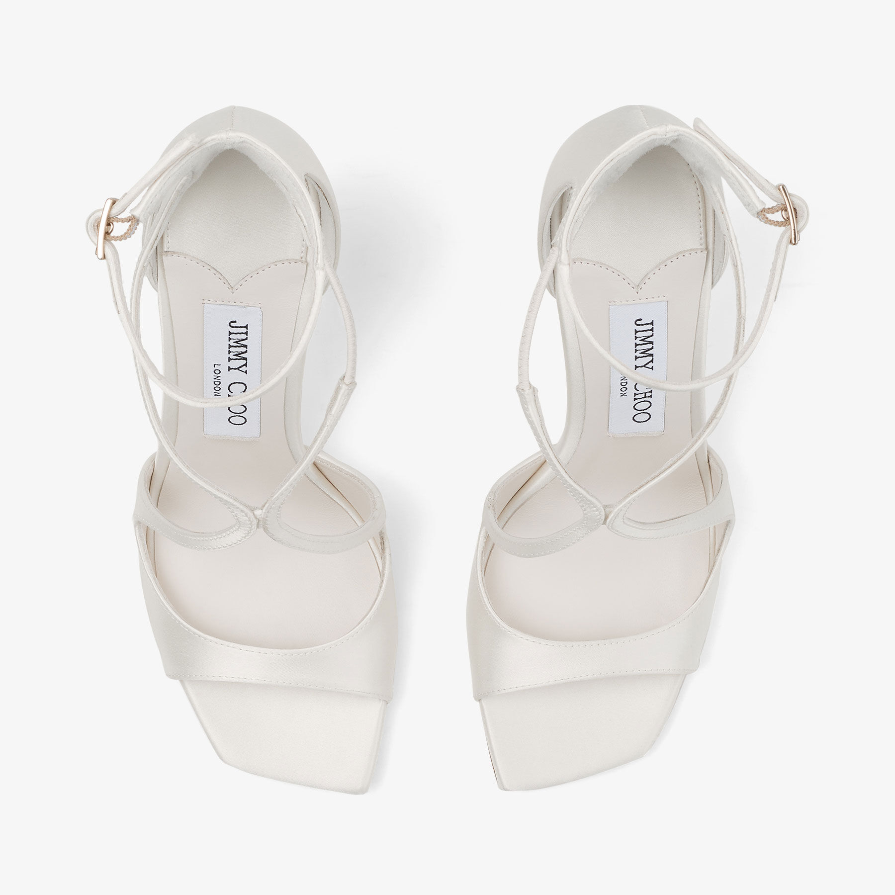 Azia 95 | Ivory Satin Sandals | JIMMY CHOO