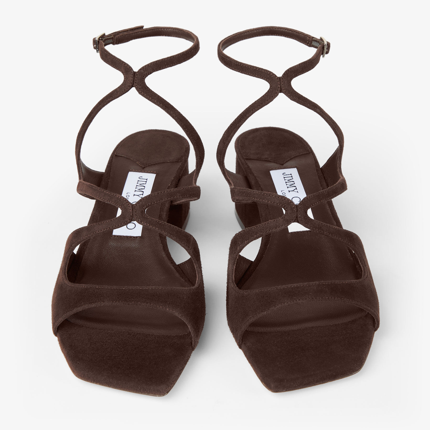 Azilia 45 |Chocolate Suede Strappy Sandal | JIMMY CHOO