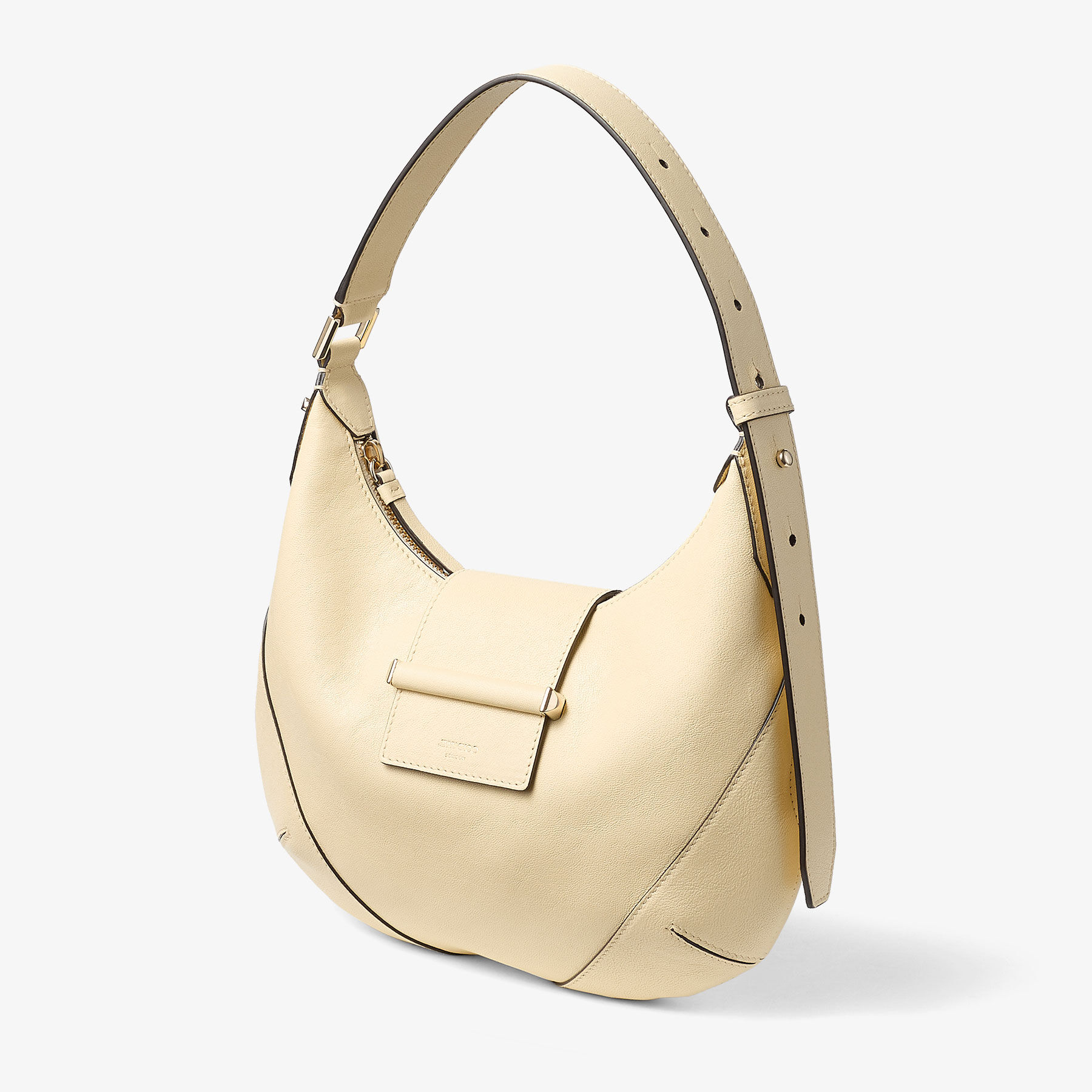 Bar Hobo S | Buttermilk Biker Leather Shoulder Bag | JIMMY CHOO