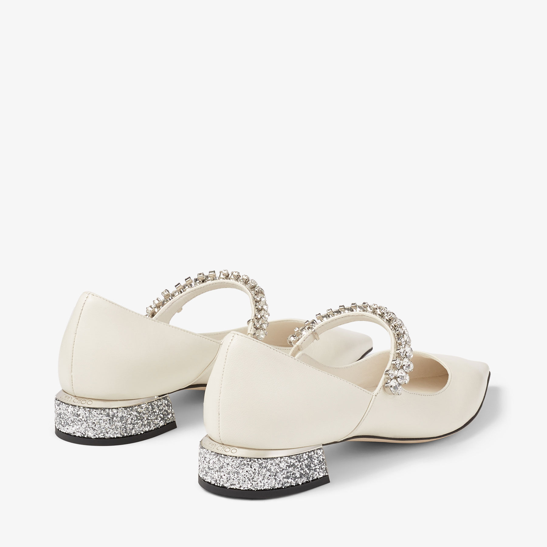 Bing Pump Flat|Latte/Silver Glitter Flats| JIMMY CHOO CA