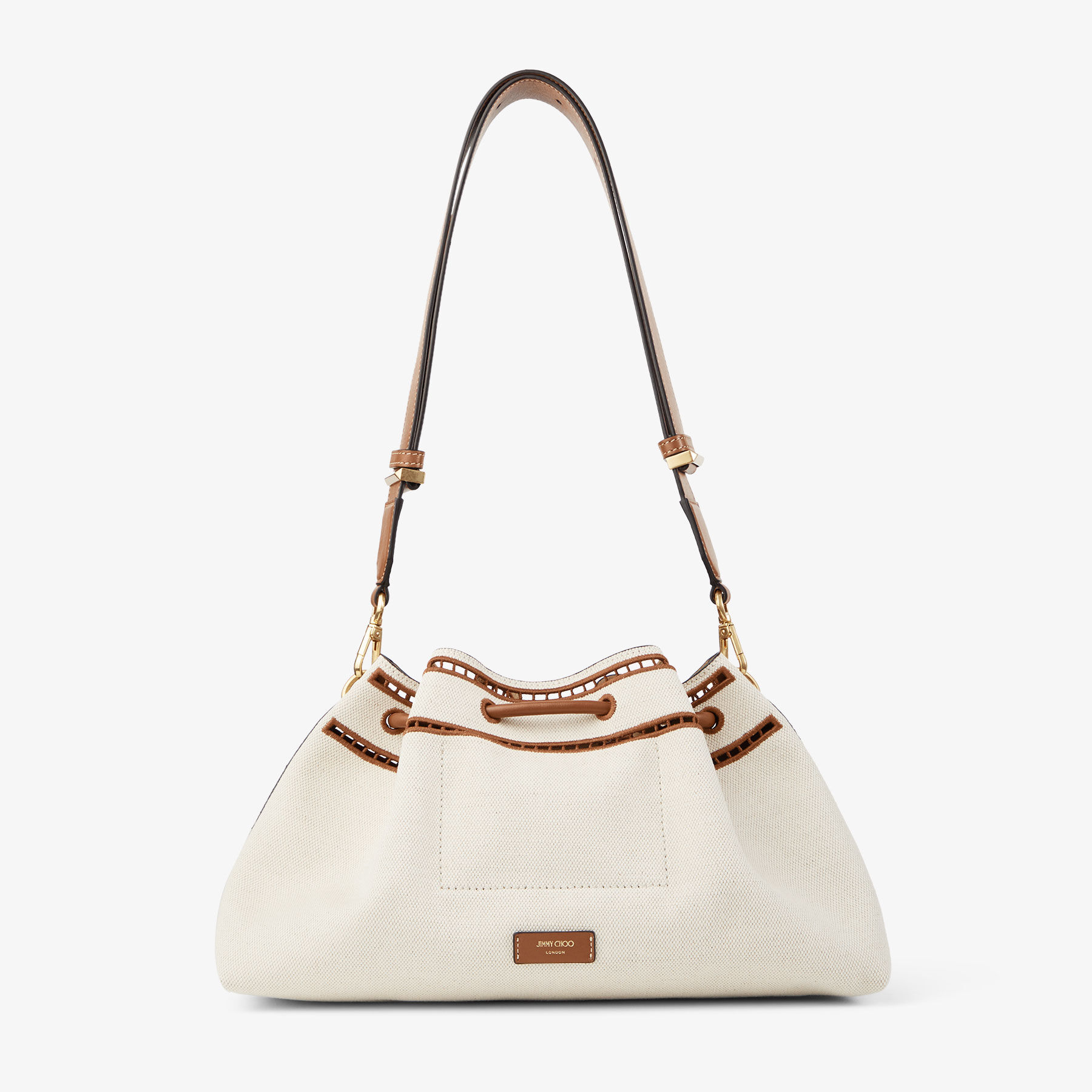 Cinch M | Canvas Shoulder Bag With Sangallo Embroidery | JIMMY CHOO
