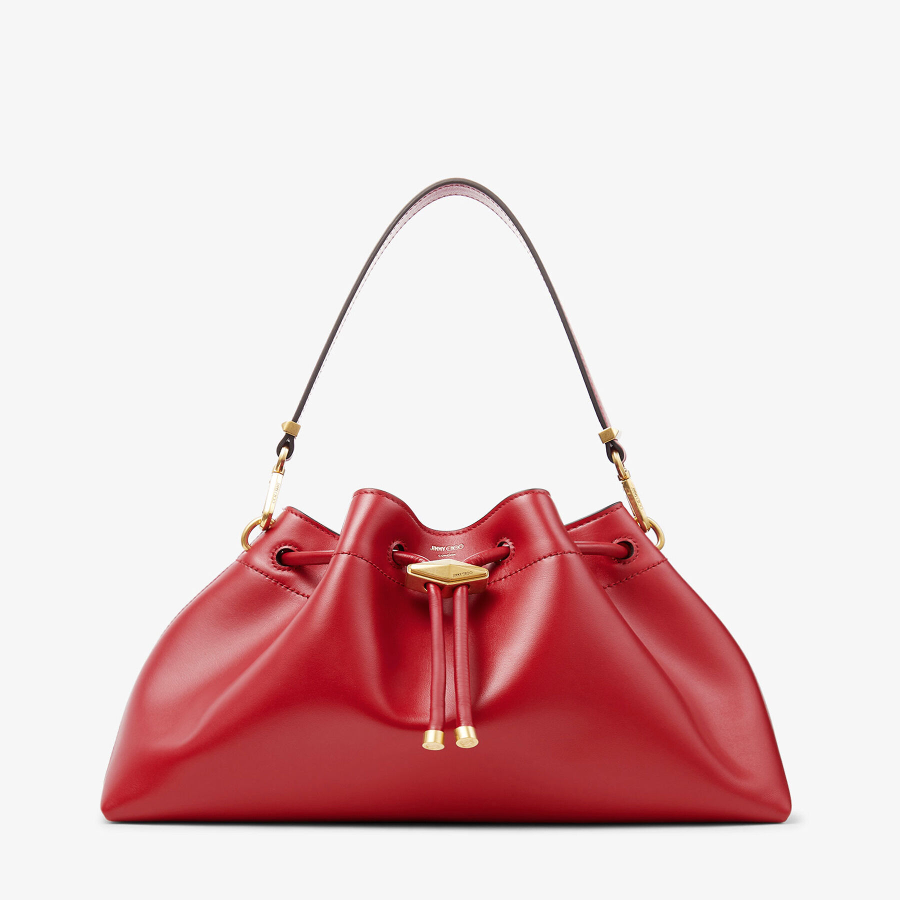 Cinch M | Ruby Red Leather Handbag| JIMMY CHOO