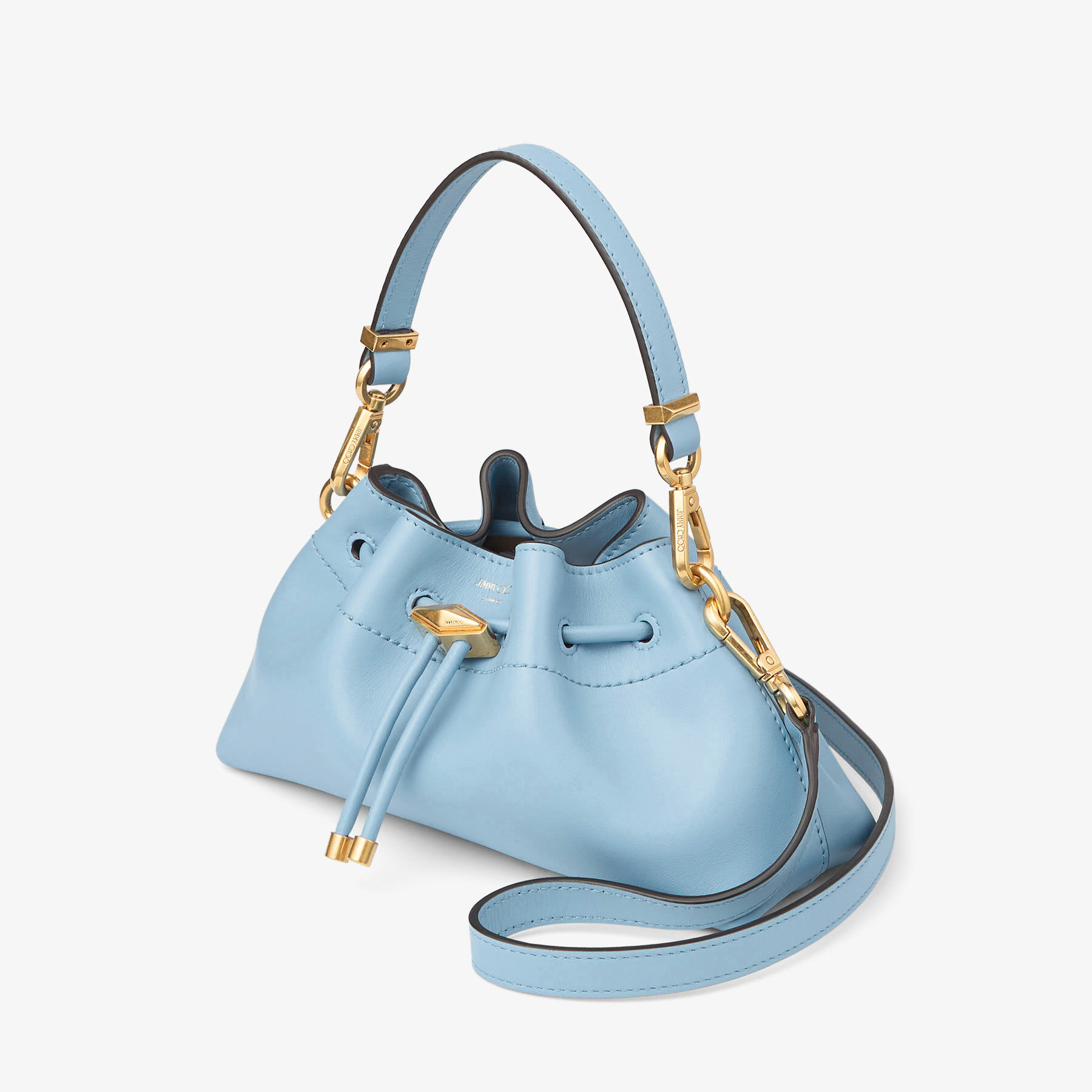 Cinch S | Dusty Blue Leather Bag | JIMMY CHOO