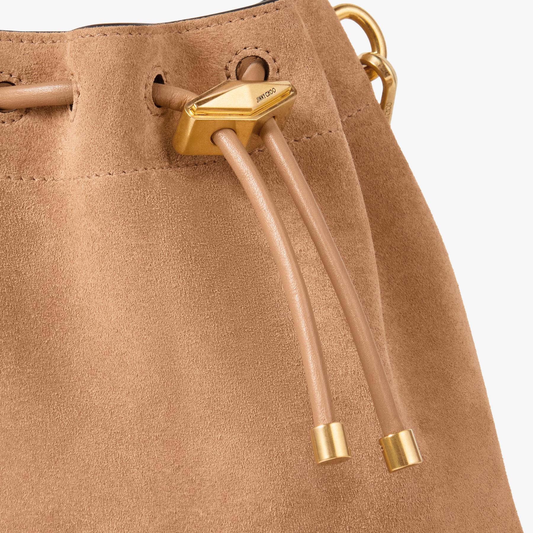 Bon Bon Bucket North-South Mini |Toffee Suede Mini Bag with Suede ...