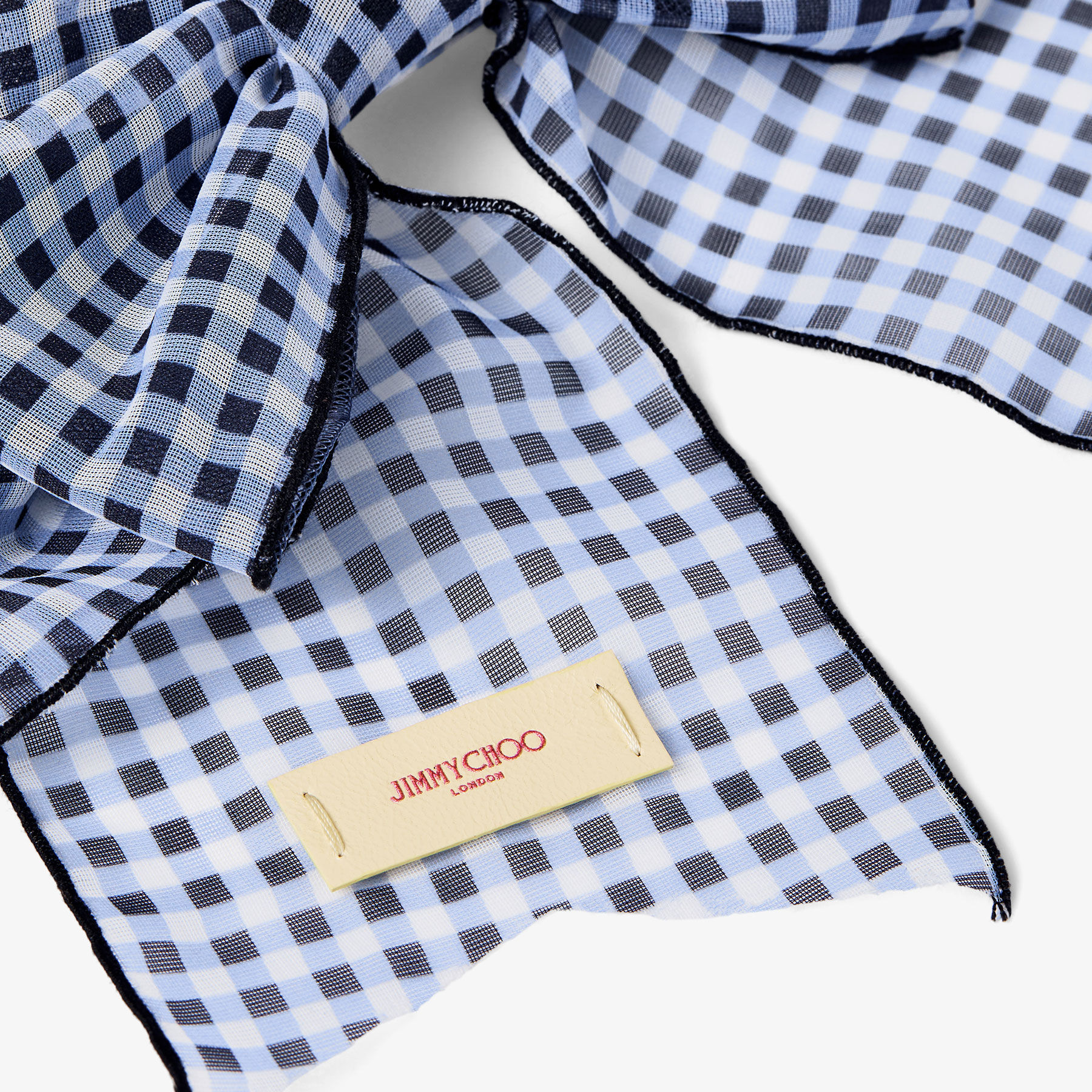 Bow Hair Clip | Marine Mix Mini Gingham Organza Bow Hair Clip | JIMMY CHOO