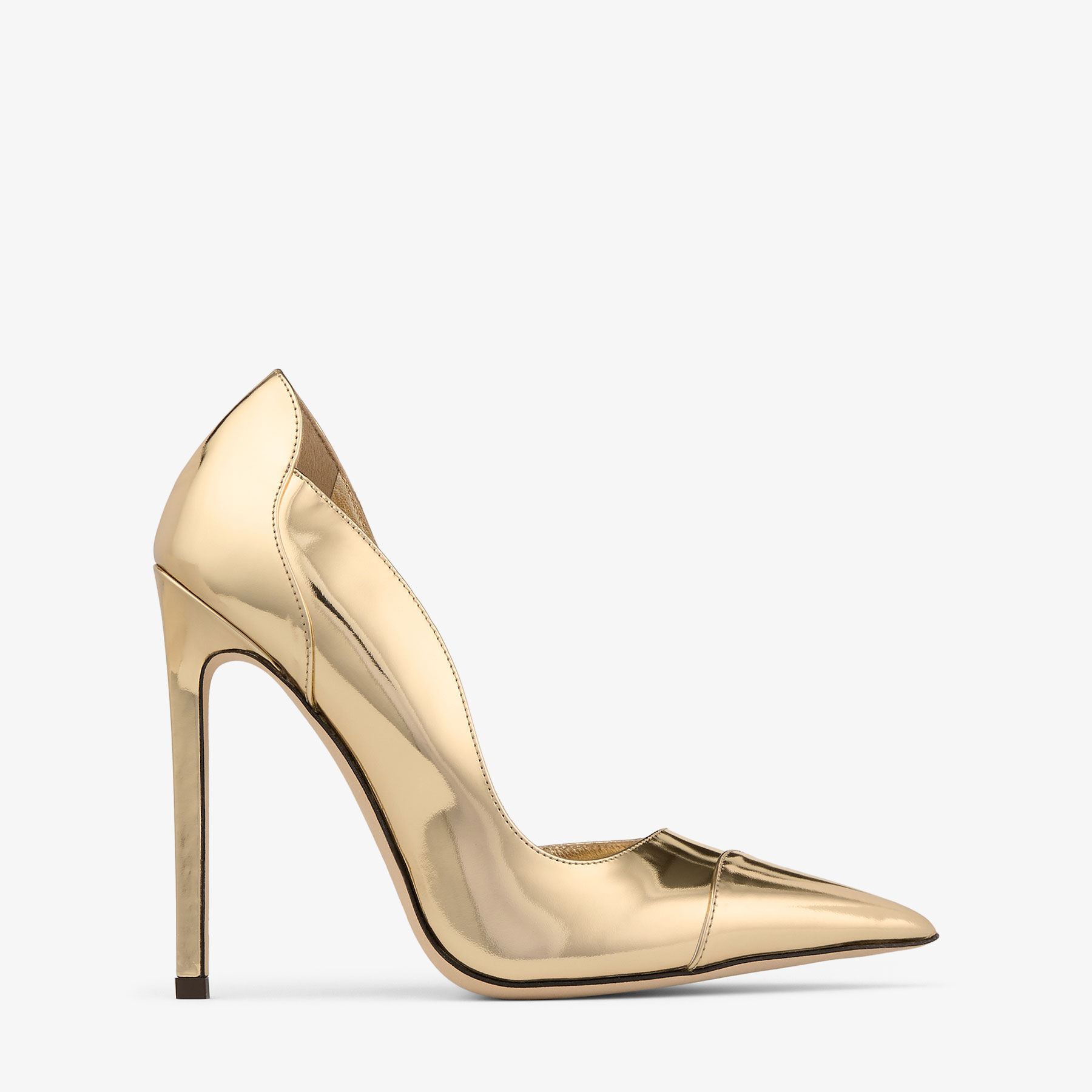 Brigitte 120 | Gold Liquid Metal Leather Pumps | JIMMY CHOO