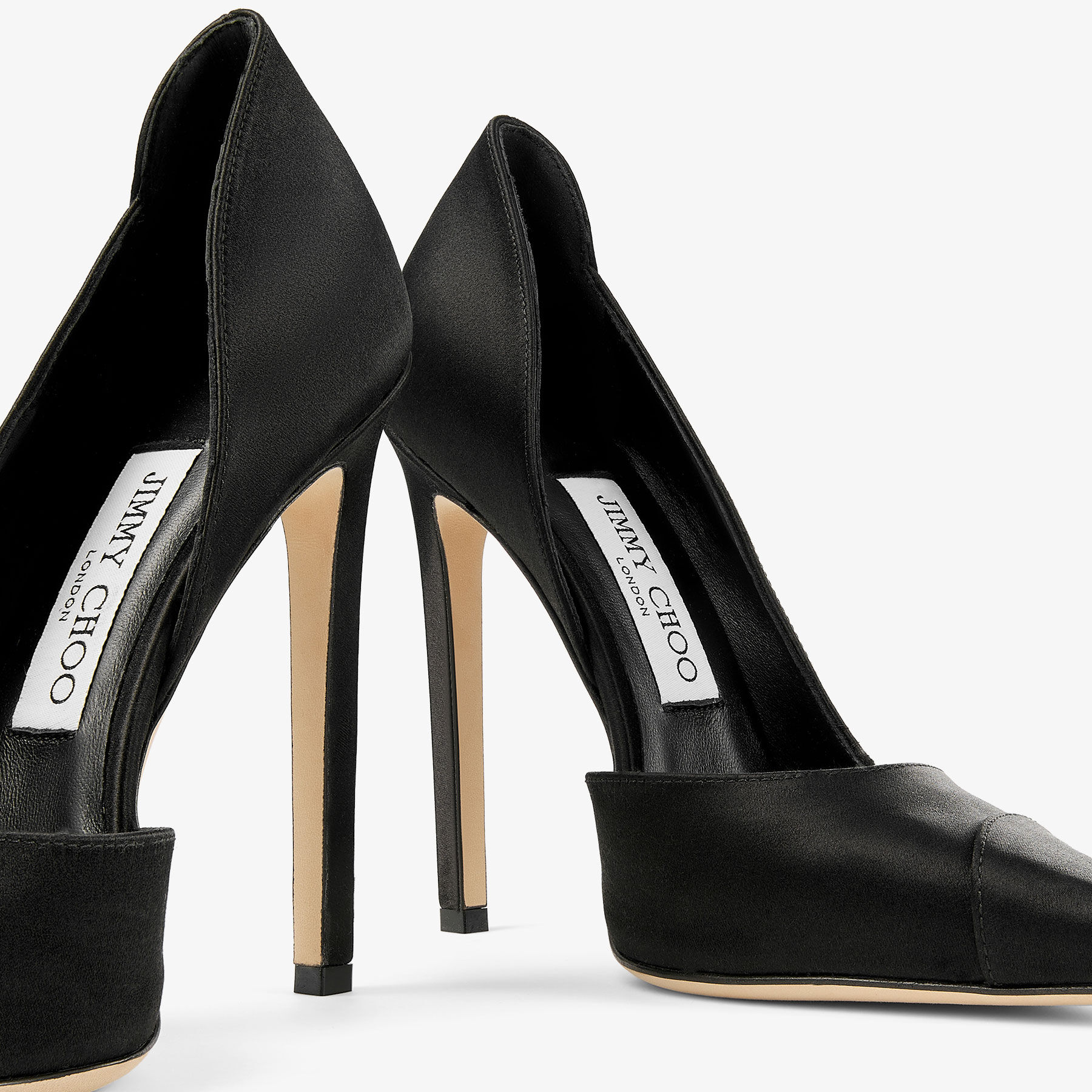 Brigitte 120 | Black Satin Pumps | JIMMY CHOO