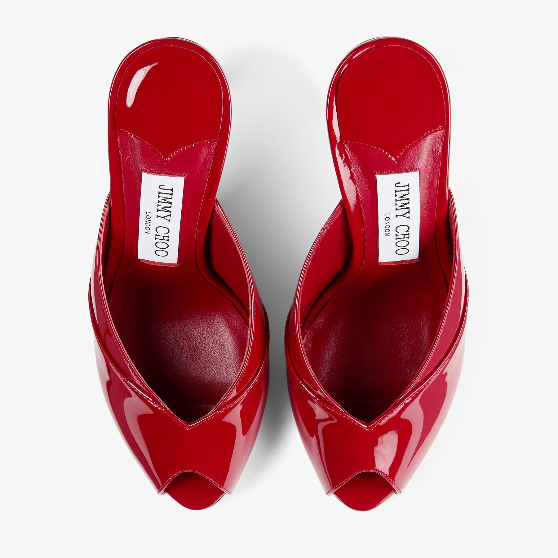 Brigitte Mule 100 | Ruby Red Patent Leather Mules | JIMMY CHOO